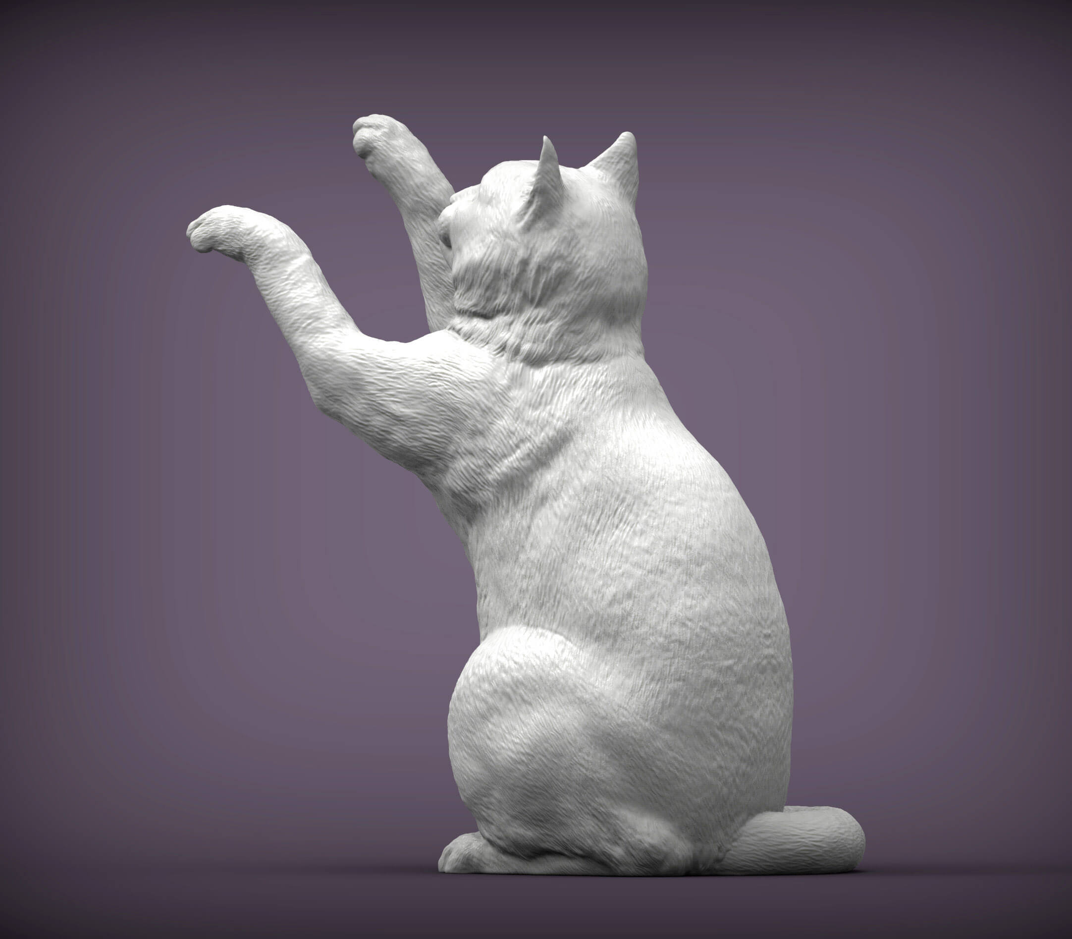 The Cat Sits on Its Hind Legs 3D Print Model by Alexander3dart