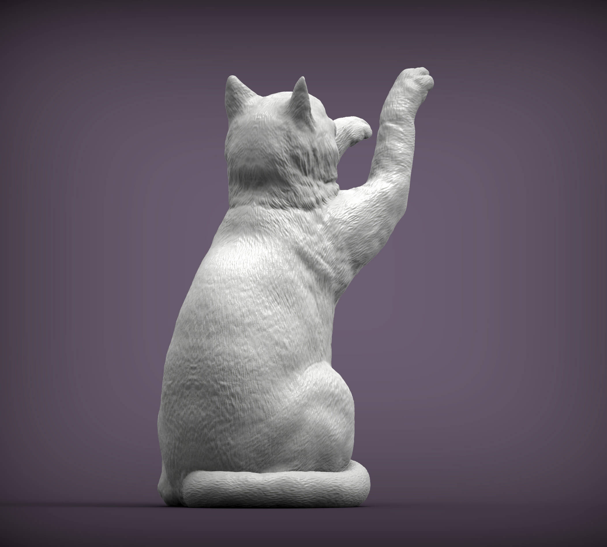The Cat Sits on Its Hind Legs 3D Print Model by Alexander3dart