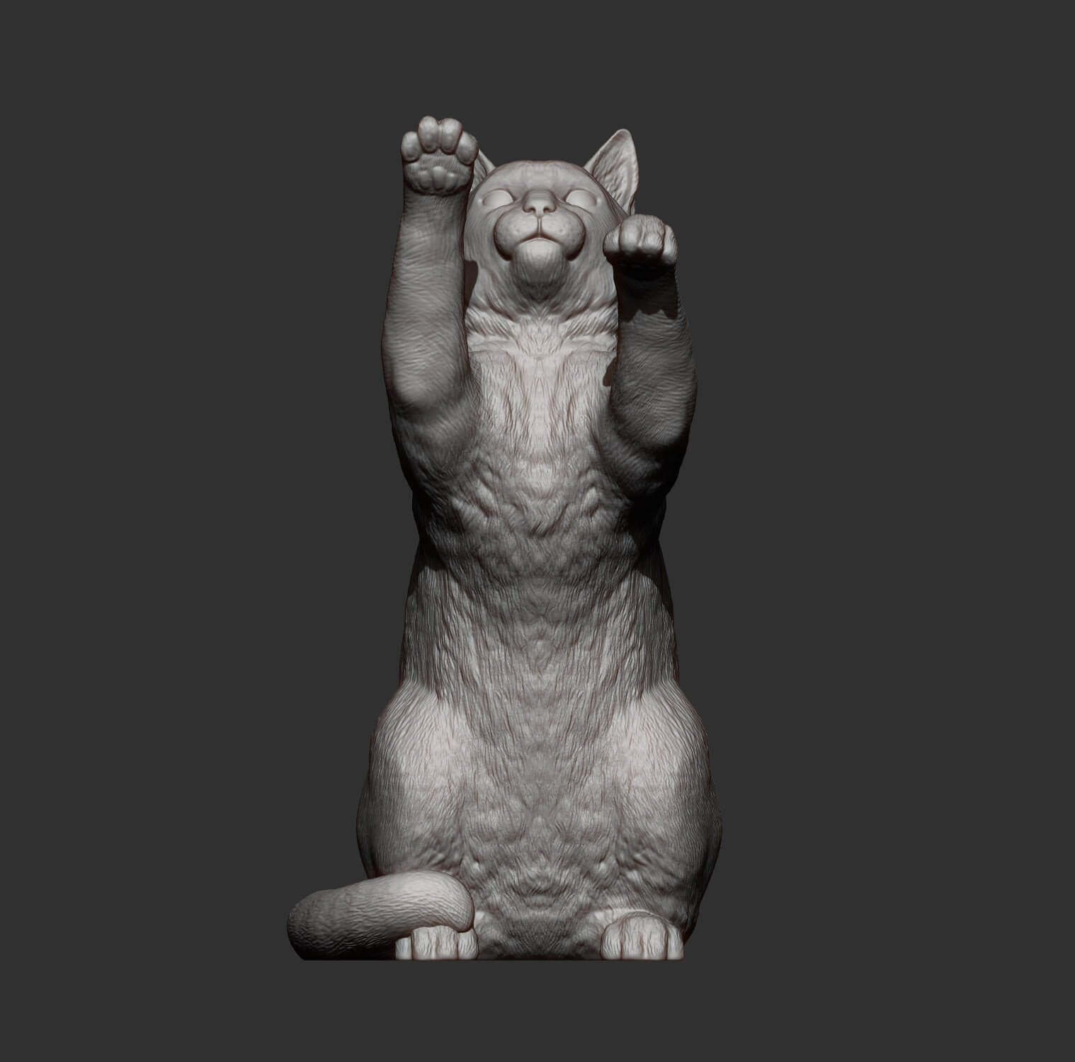 The Cat Sits on Its Hind Legs 3D Print Model by Alexander3dart