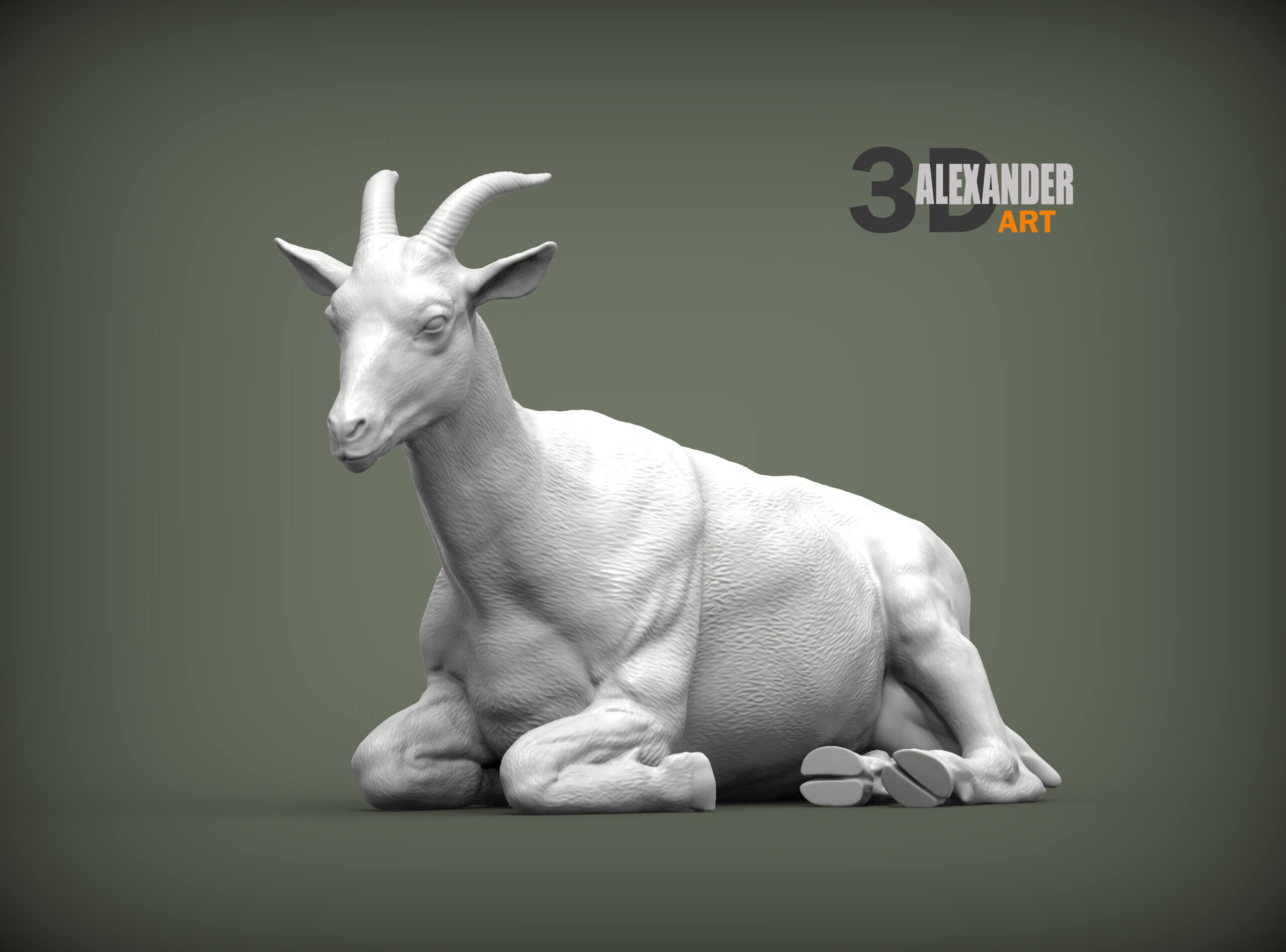 The Goat Lies 3D Print Model by Alexander3dart