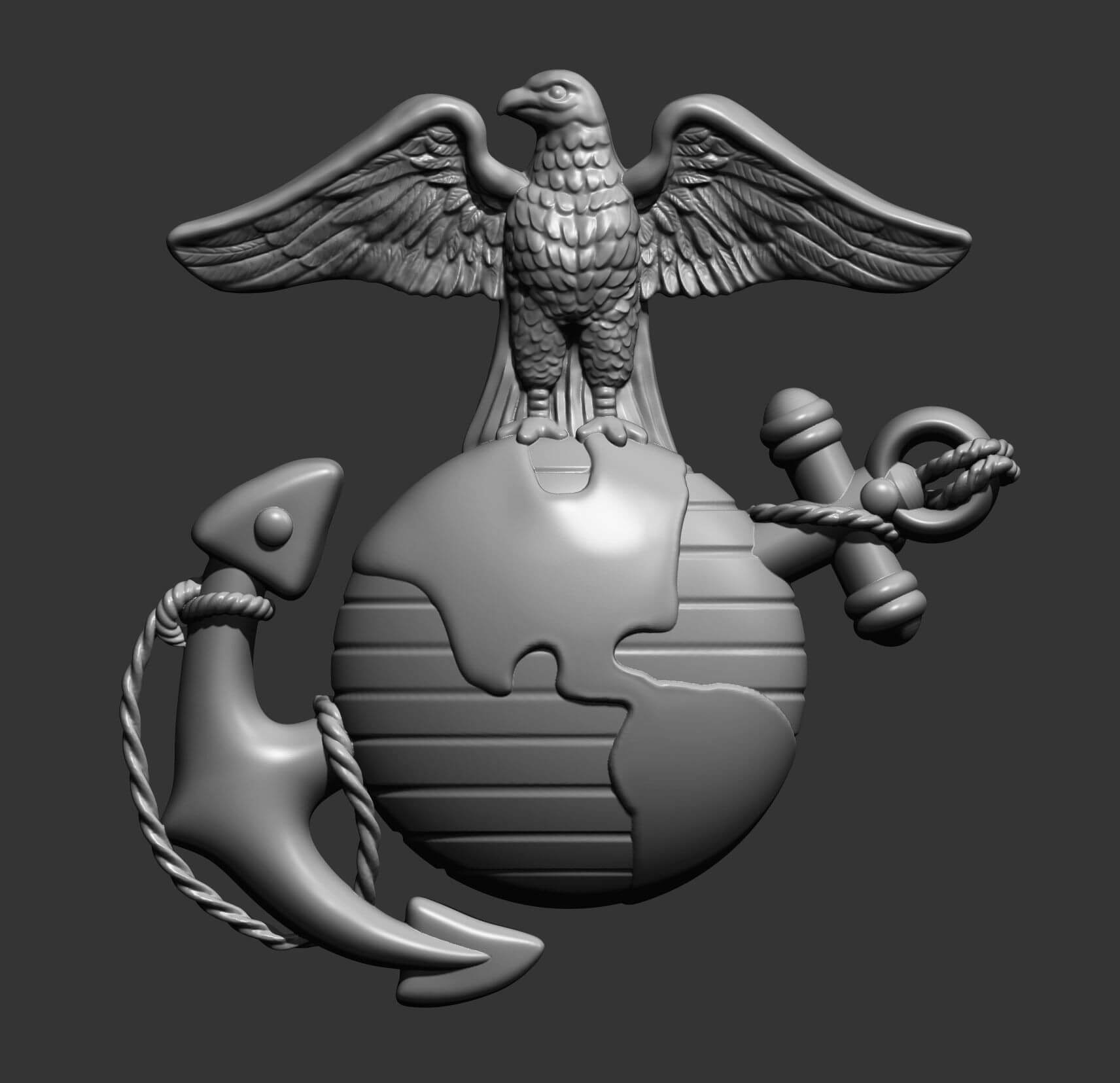 US Marine Corps Globe and Anchor Insignia 3D Print Model by Alexander3dart