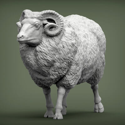 Walking Ram 3D Print Model by Alexander3dart
