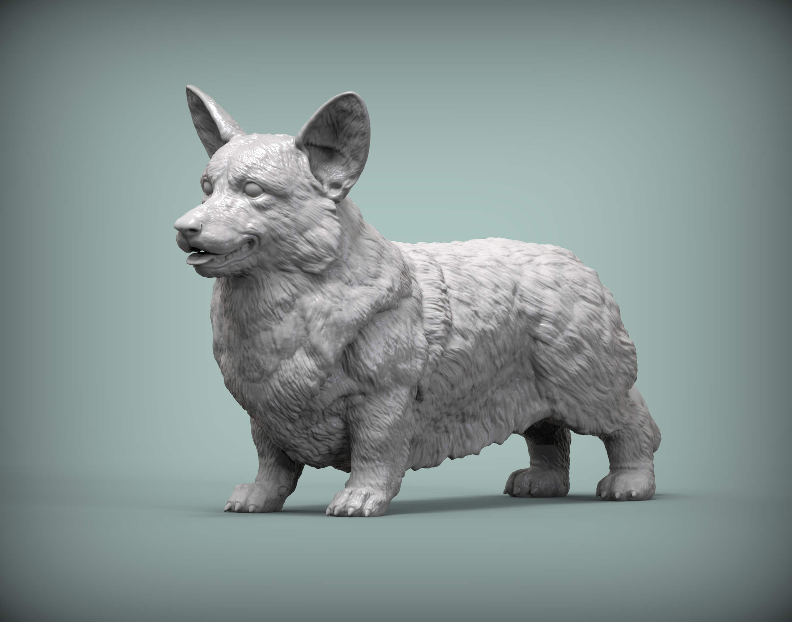 Welsh Corgi Pembroke 3D Print Model by Alexander3dart