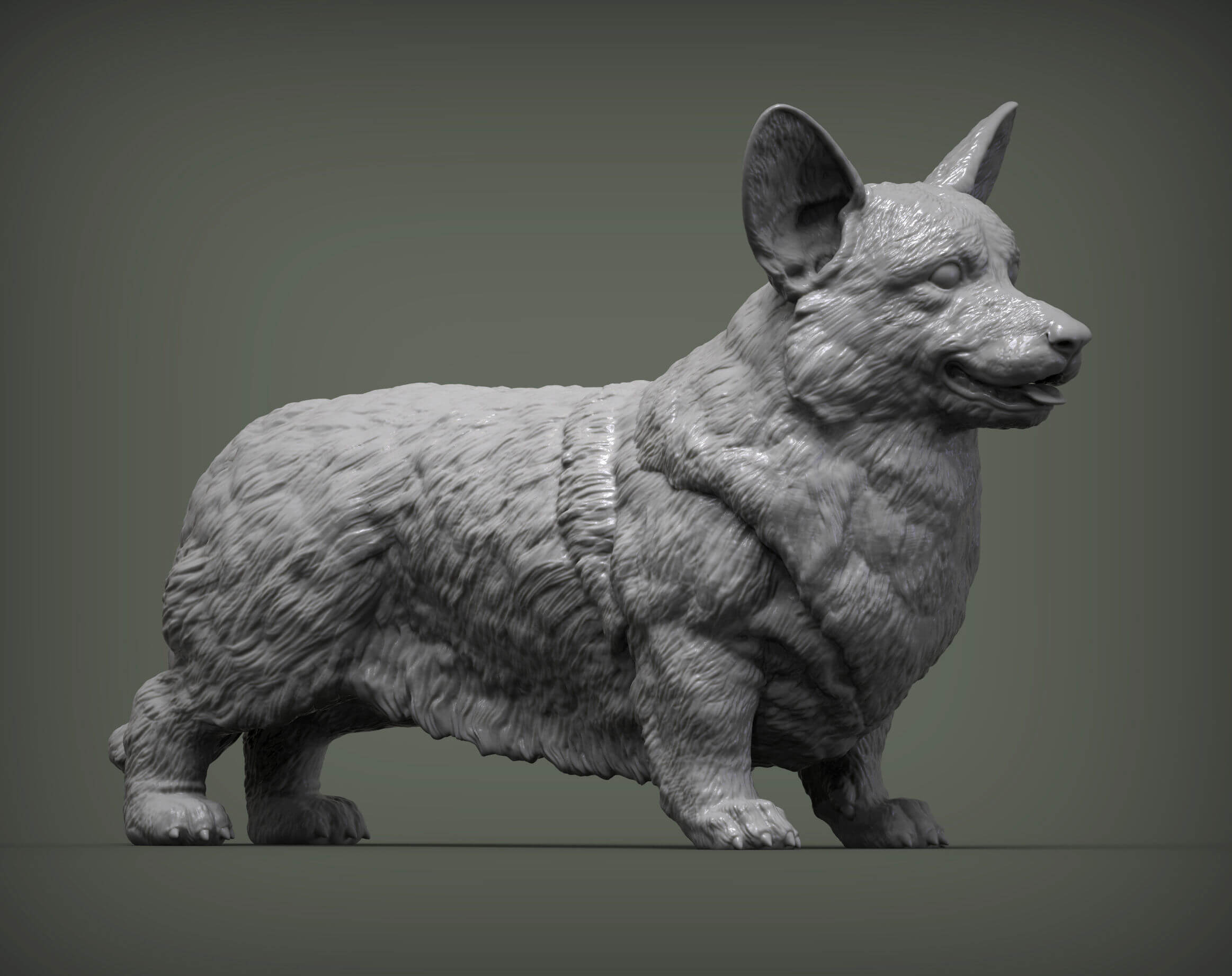 Welsh Corgi Pembroke 3D Print Model by Alexander3dart