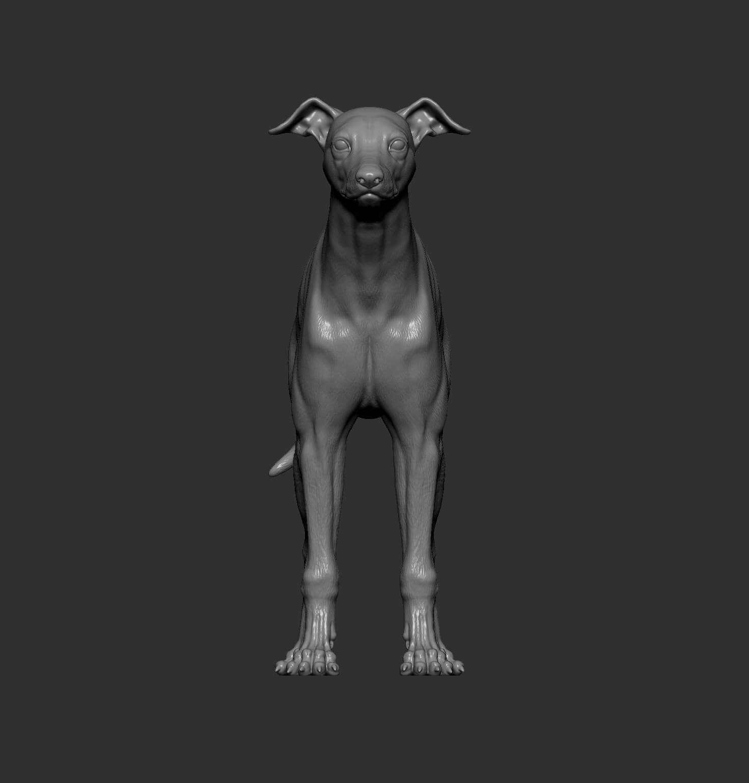 Whippet Sculpture - 3D Model by Alexander3dart