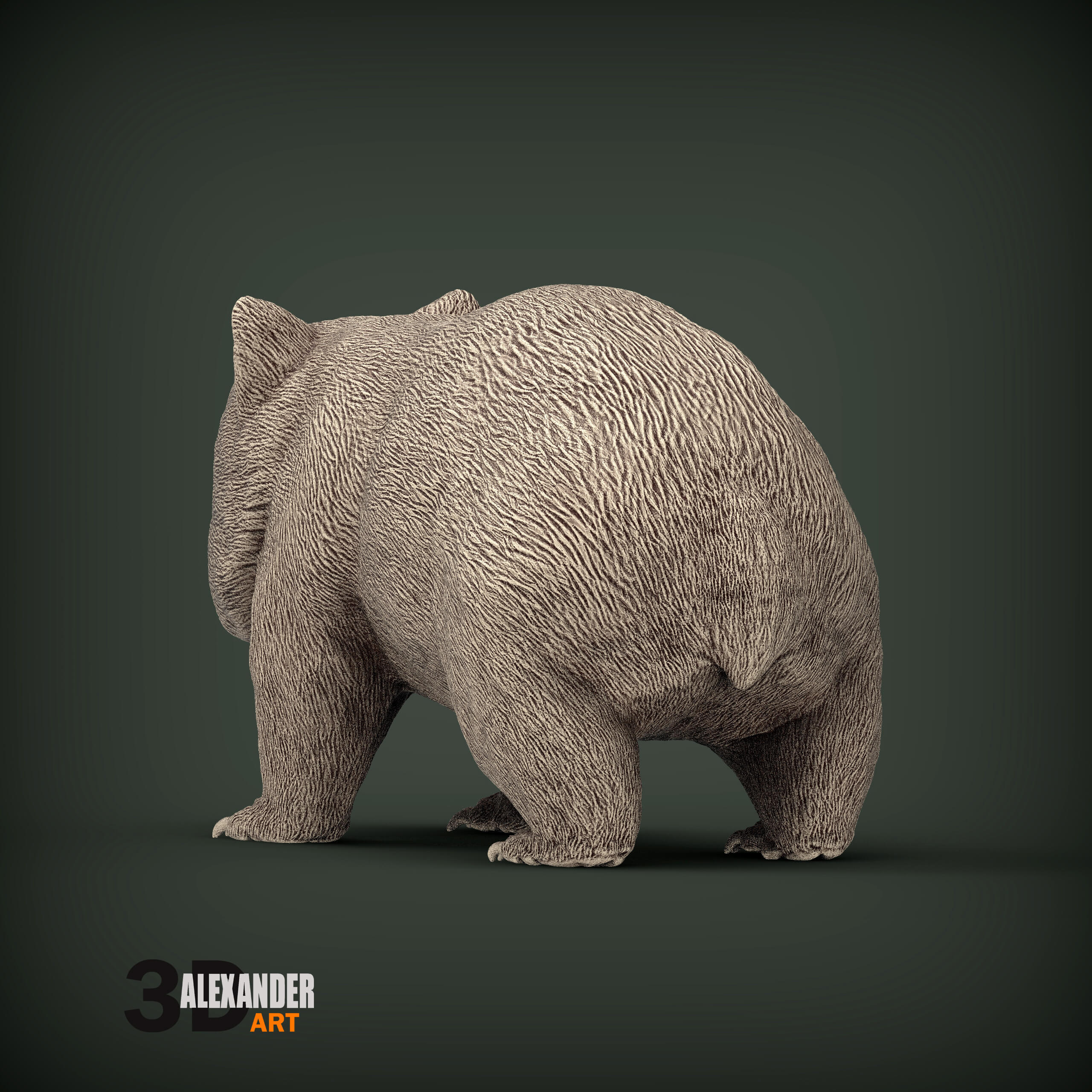 Wombat Sculpture - 3D Model by Alexander3dart