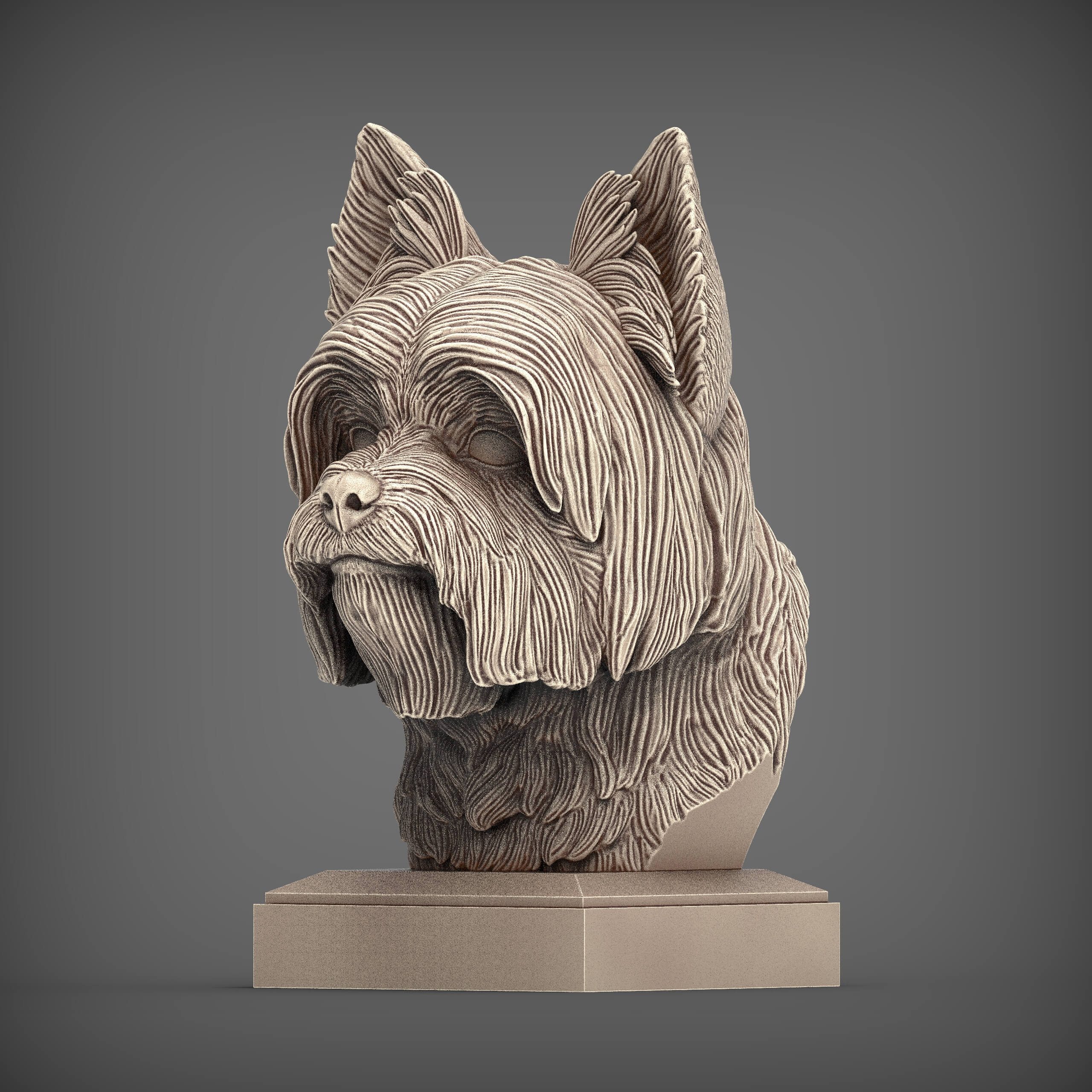 Yorkshire Terrier Bust - 3D Model by Alexander3dart