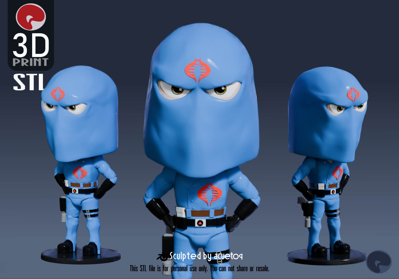 Cobra Commander With Hood - 3D Model by AlexanderCDR