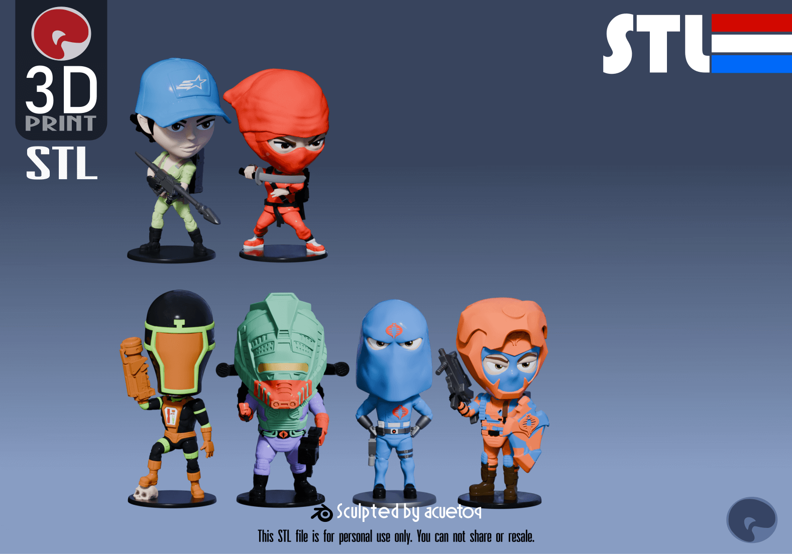 G.I.JOE CHIBI COLLECTION 3D Render | RenderHub Gallery
