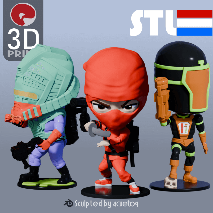 G.I.JOE CHIBI COLLECTION 3D Render, Digital Art by AlexanderCDR