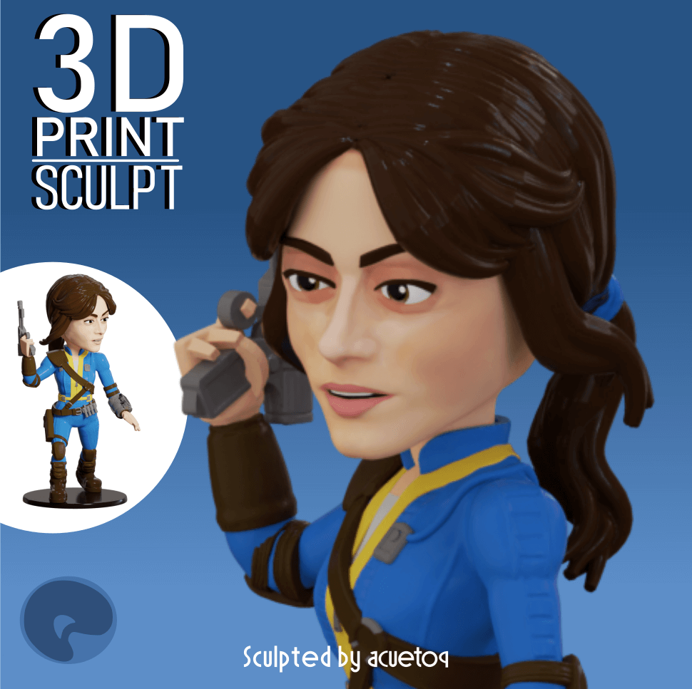 Lucy Maclean from Fallout 3D Render, Digital Art by AlexanderCDR