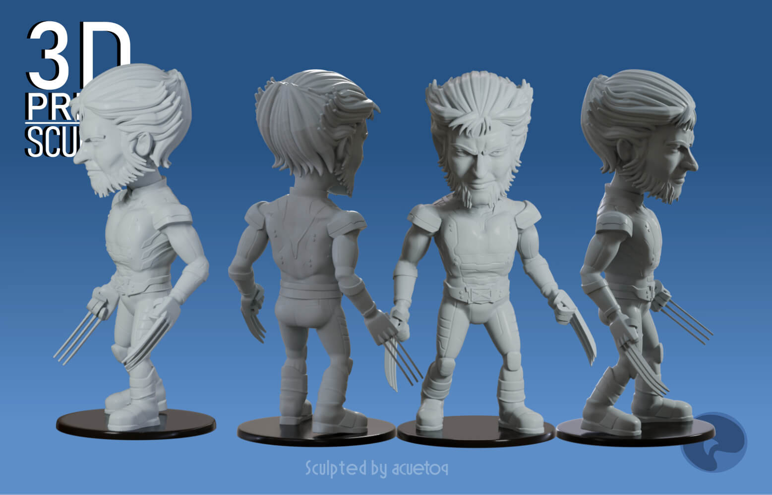 Wolverine, Hugh Jackman - 3D Model by AlexanderCDR