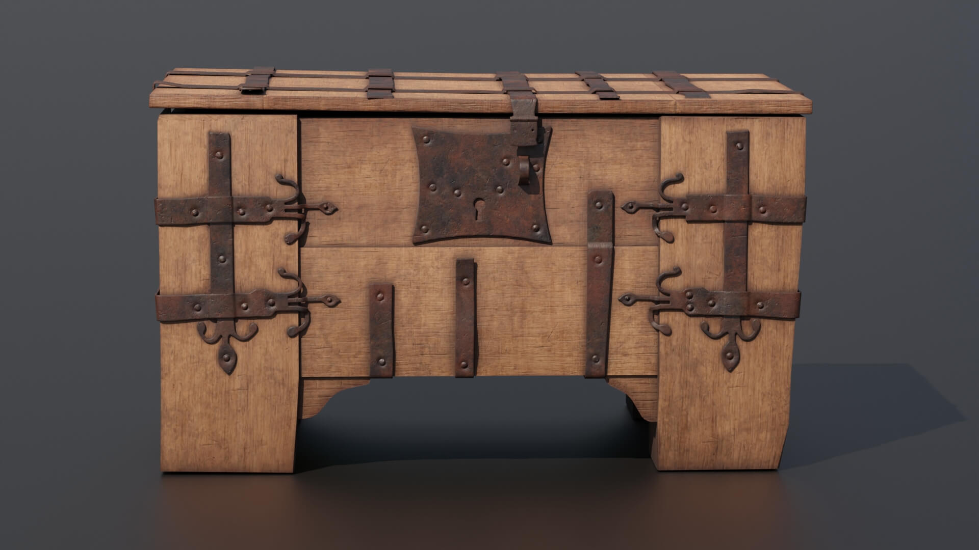 Old Medieval Chest - 3D Model by AlexeyBorisov