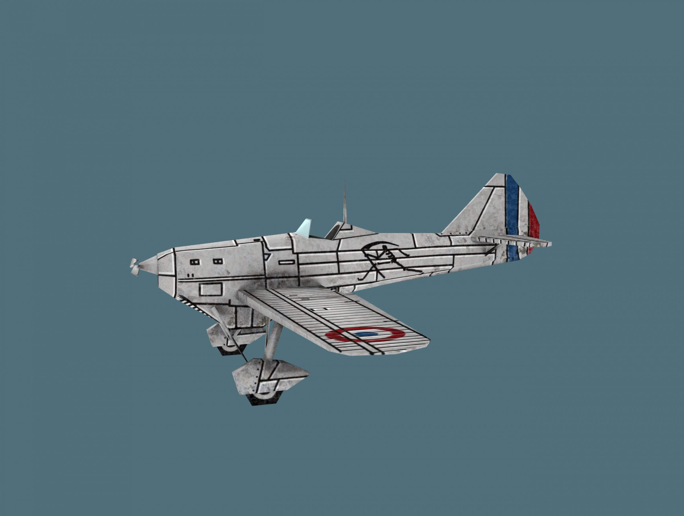 Dewoitine D 510 Fighter Aircraft - 3D Model by alexkovalev