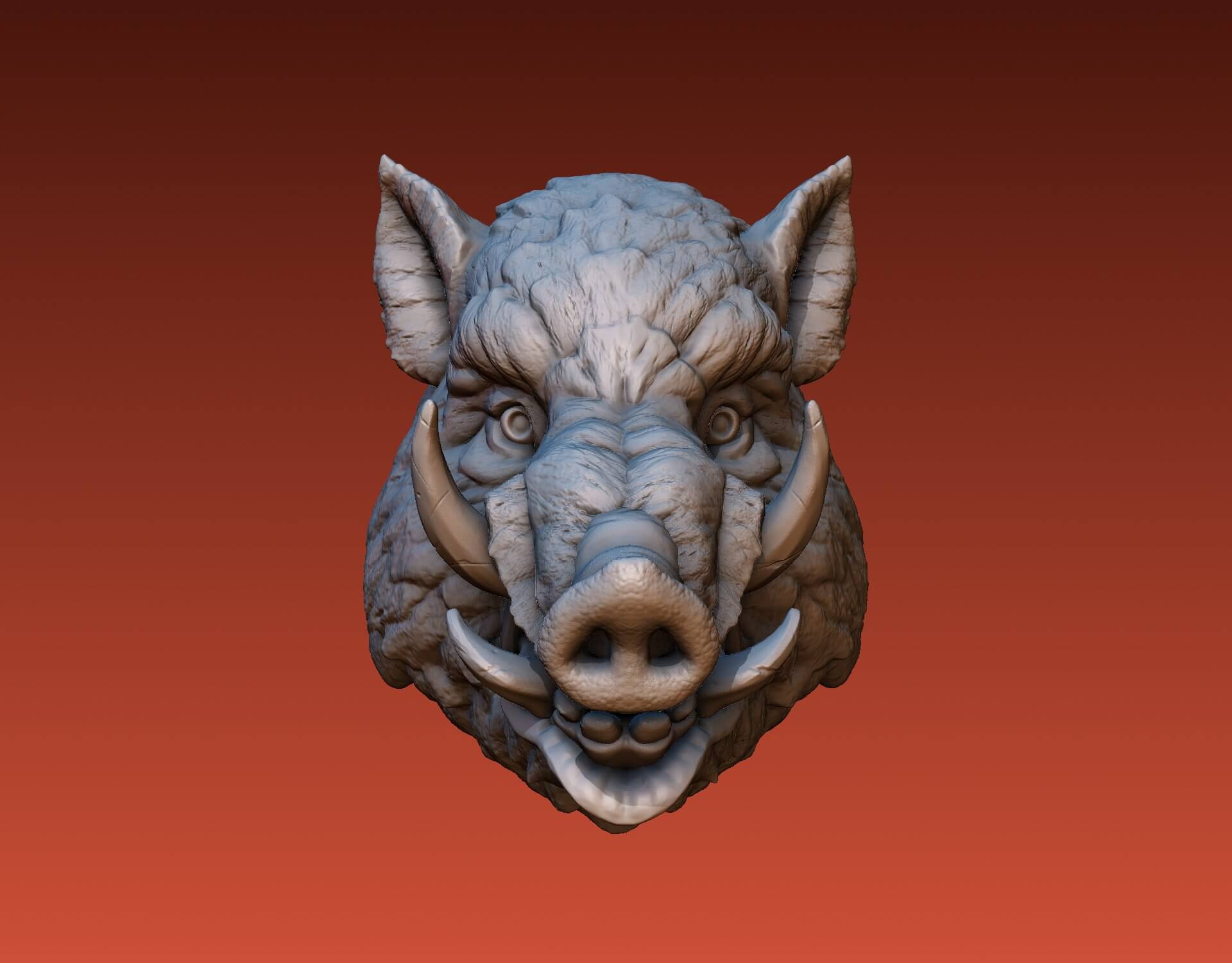 Boar Head - 3D Model by alexkovalev