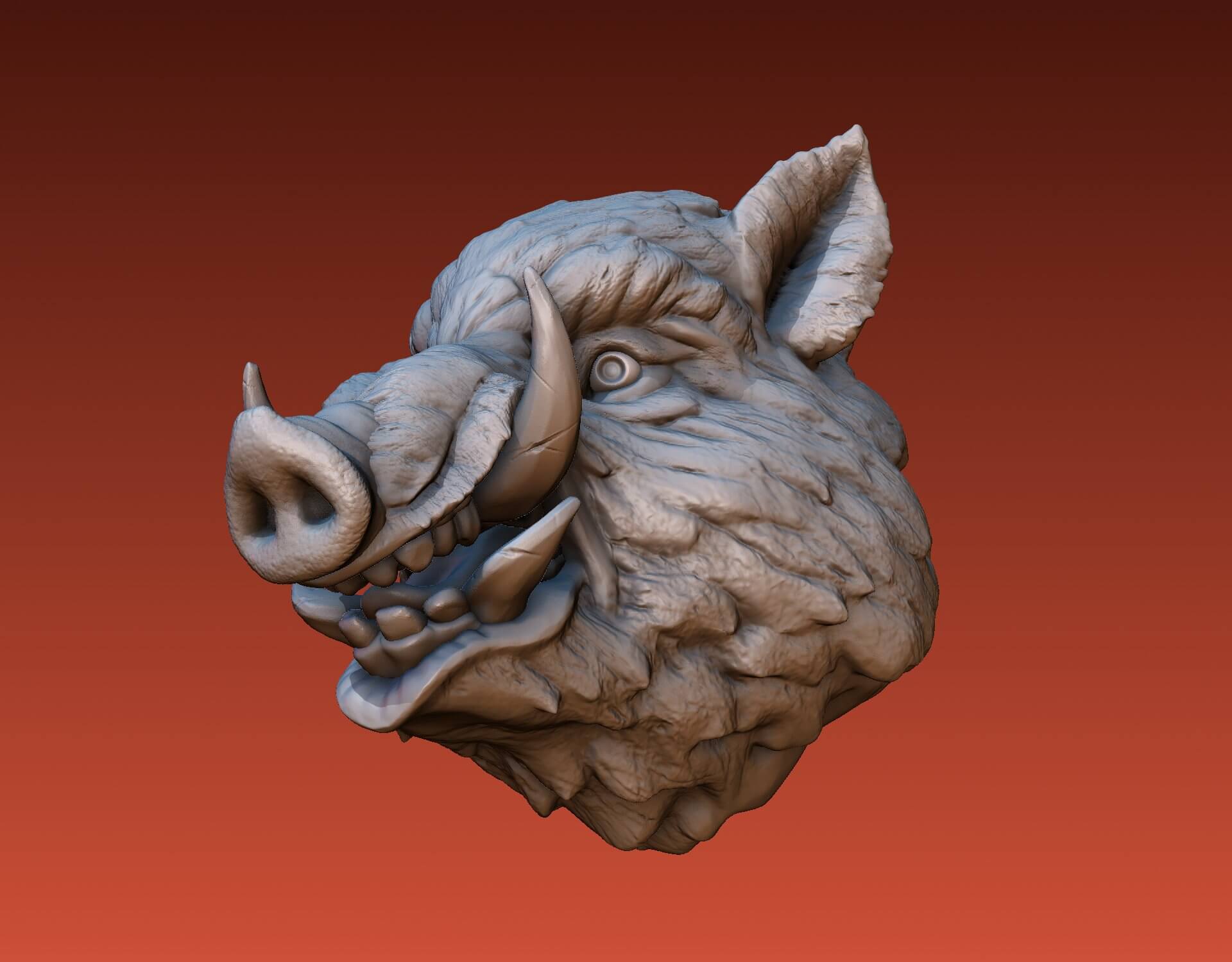 Boar Head - 3D Model by alexkovalev