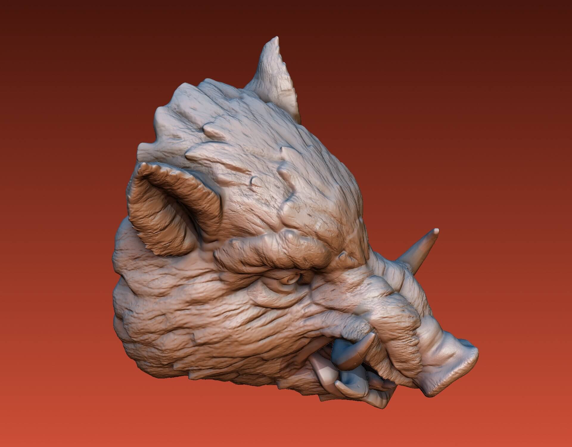 Boar Head - 3D Model by alexkovalev