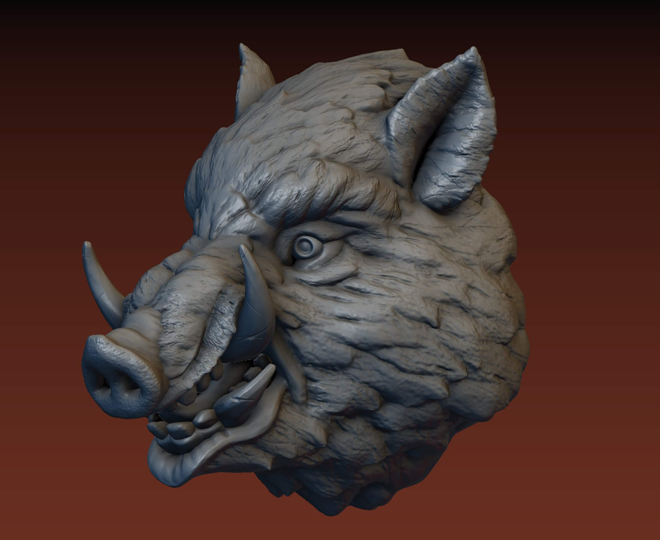 Boar Head - 3D Model by alexkovalev