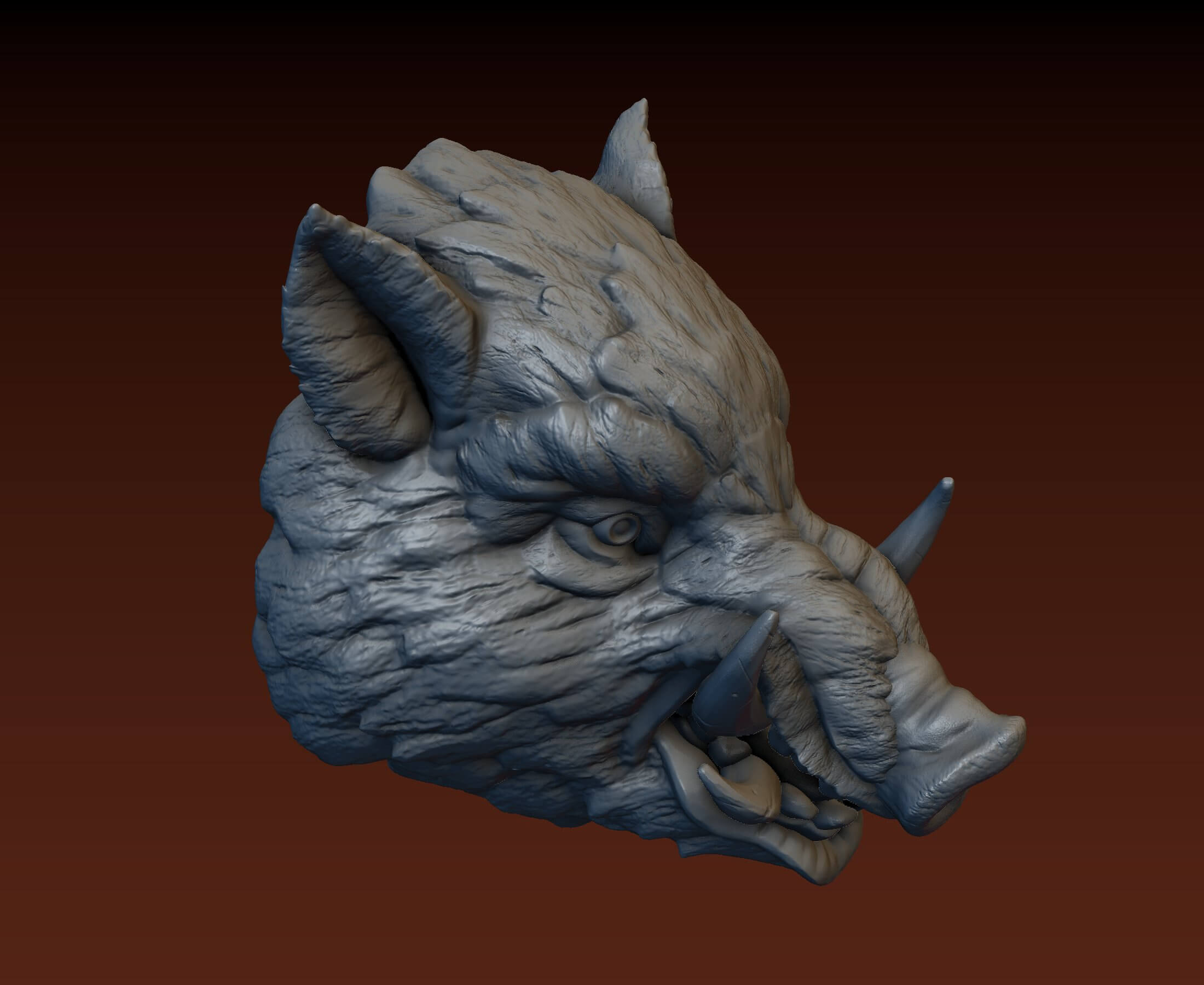 Boar Head - 3D Model by alexkovalev