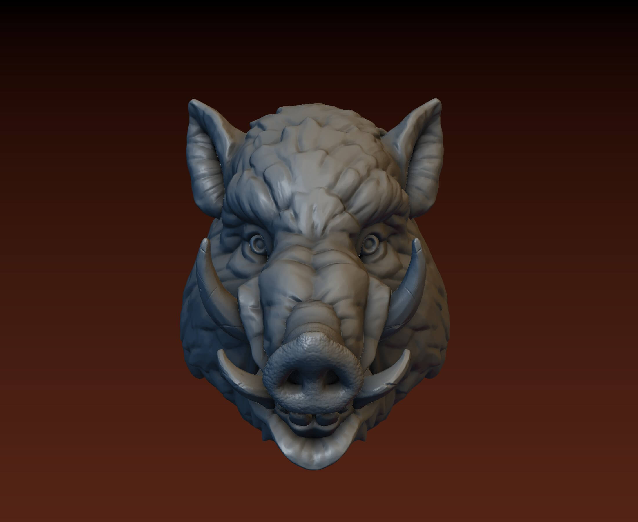 Boar Head - 3D Print Model by alexkovalev