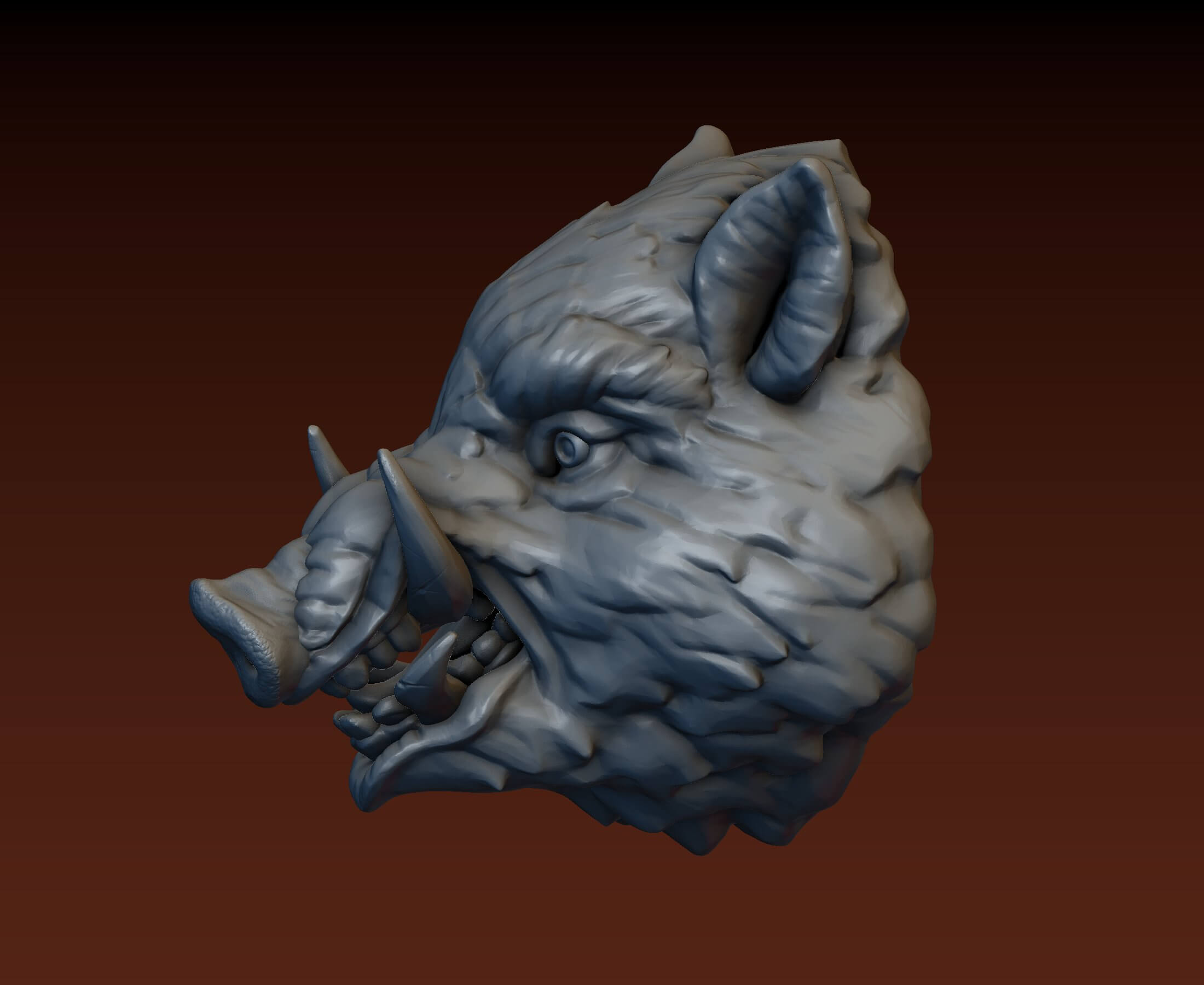 Boar Head - 3D Model by alexkovalev