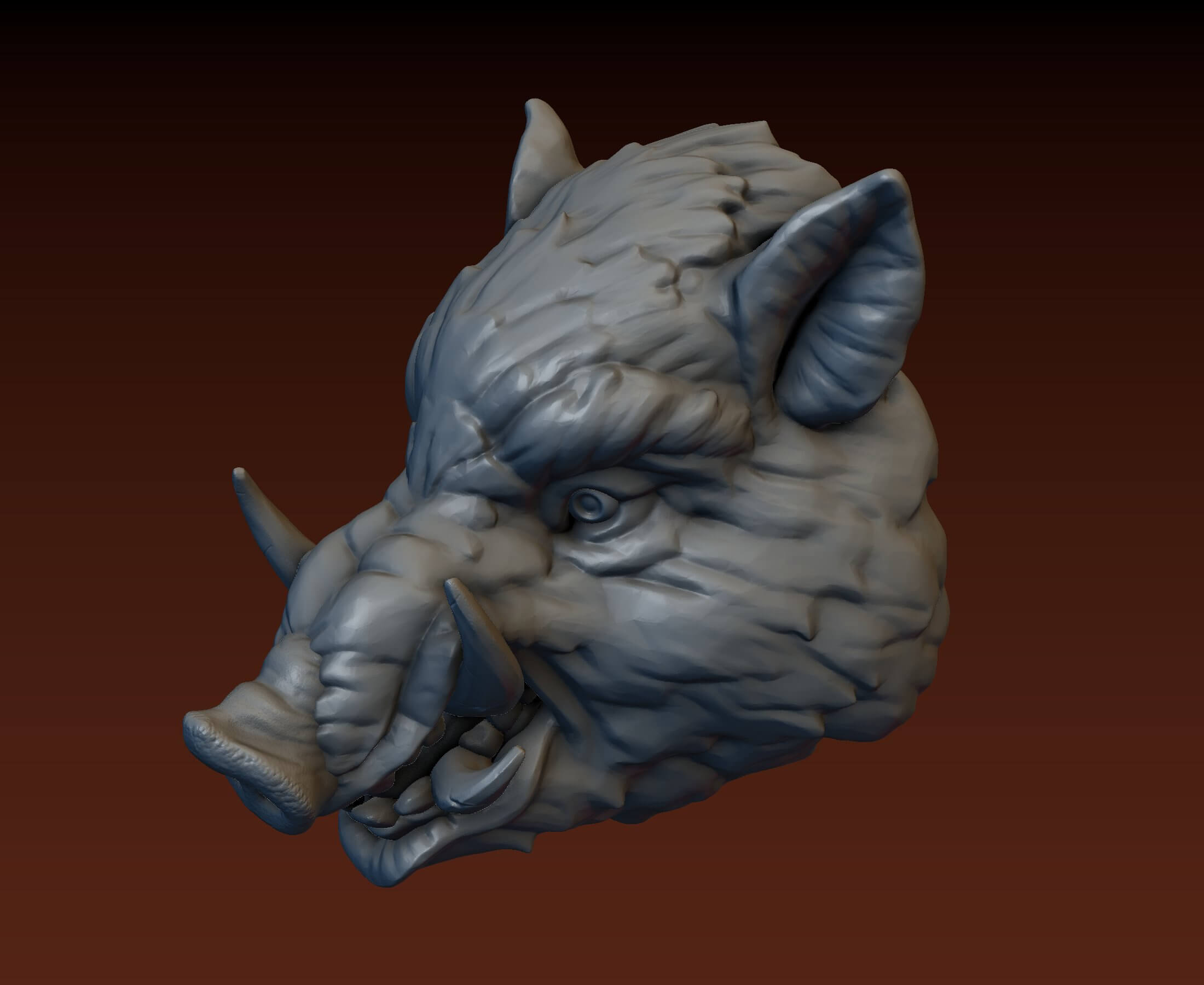 Boar Head - 3D Model by alexkovalev