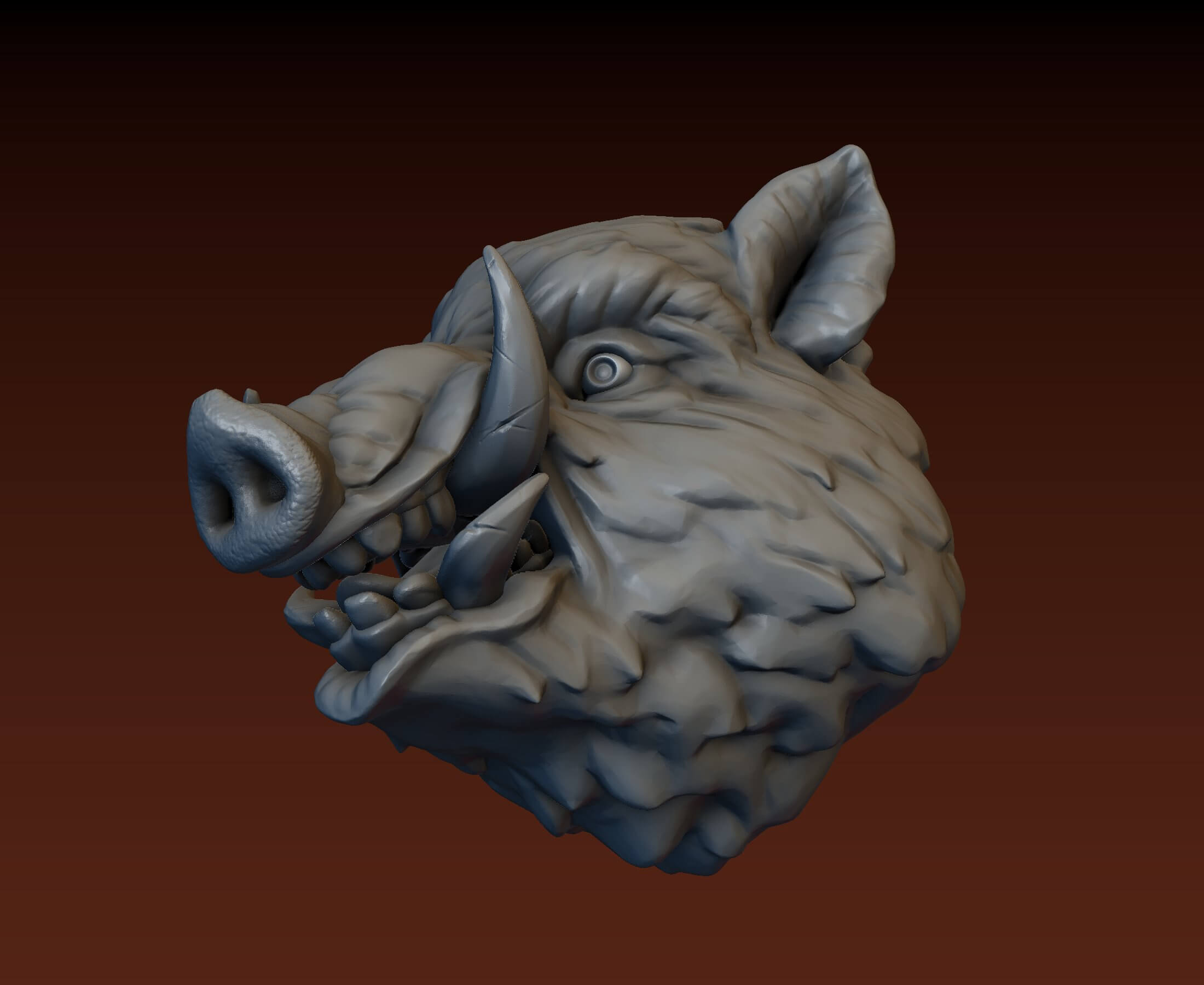 Boar Head - 3D Model by alexkovalev