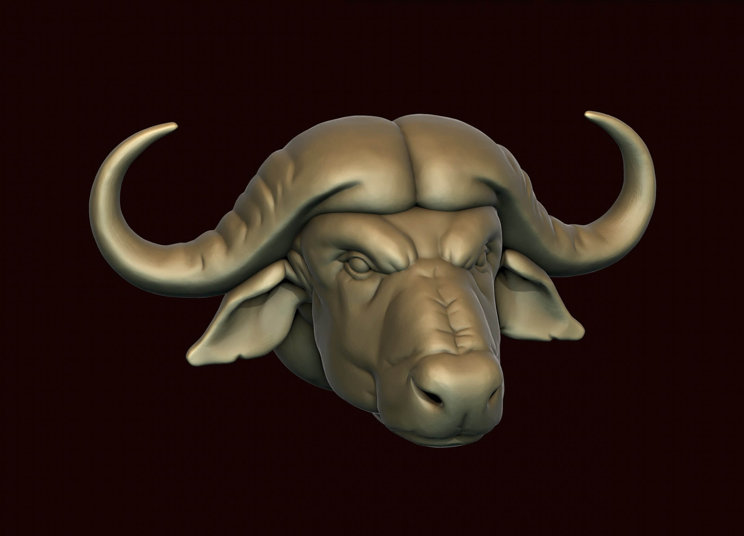 Cape Buffalo - 3D Print Model by alexkovalev