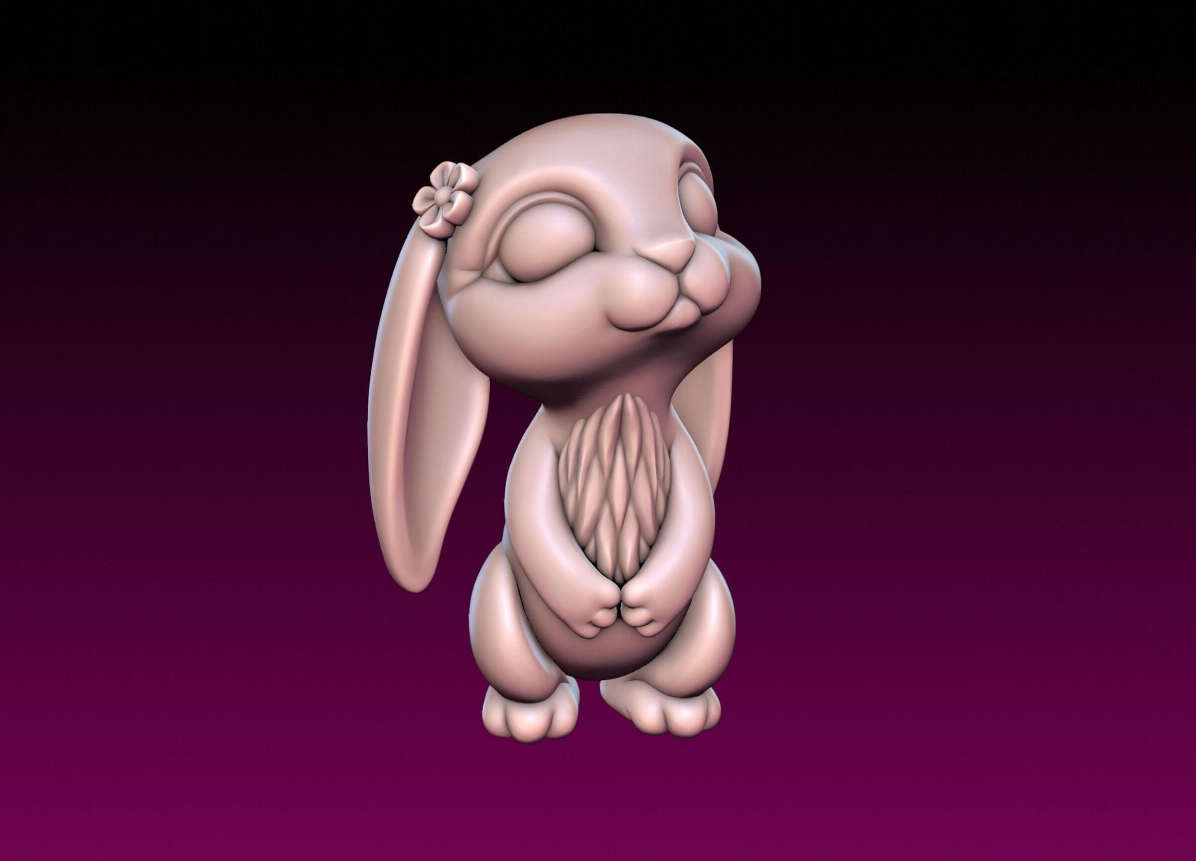 Cartoon Little Bunny Girl - 3D Print Model by alexkovalev