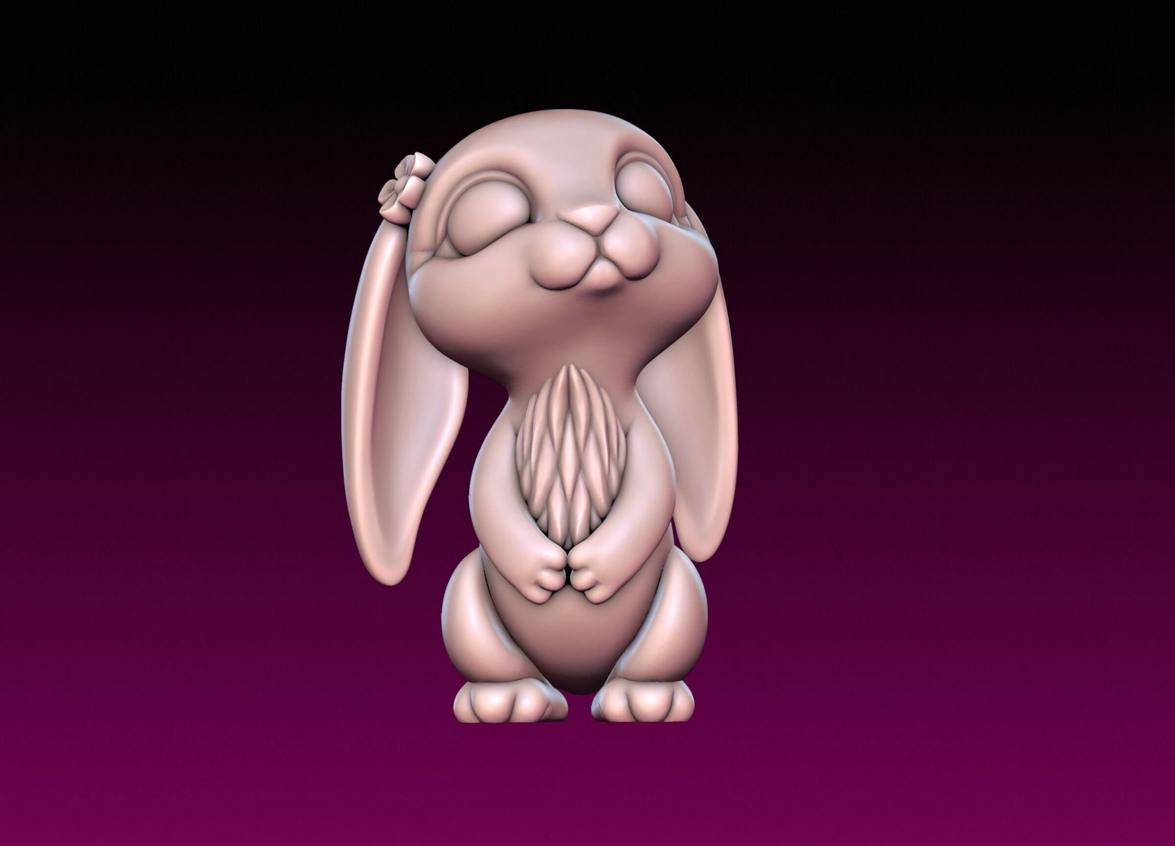 Cartoon Little Bunny Girl - 3D Print Model by alexkovalev