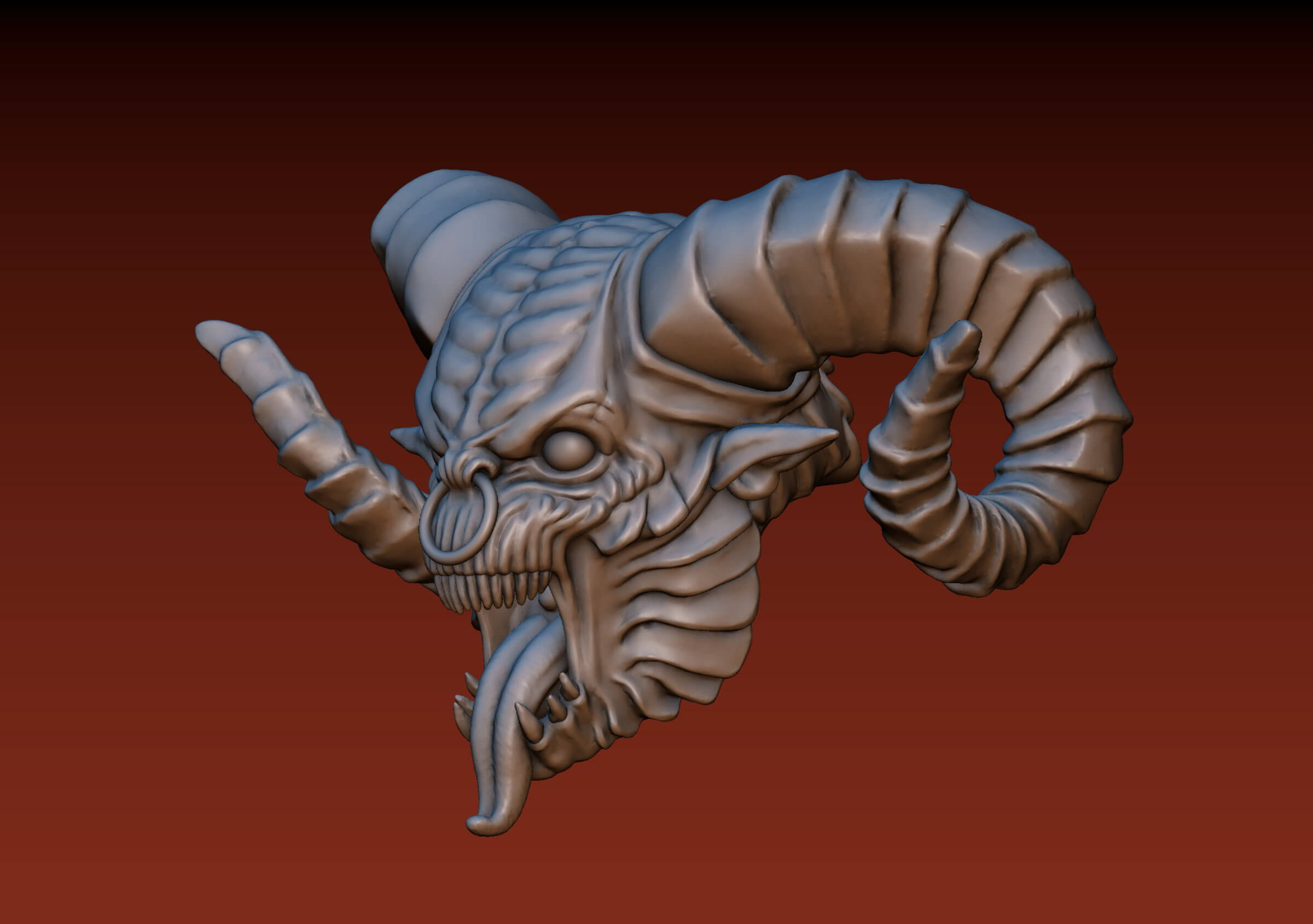 Demon Head - 3D Model by alexkovalev