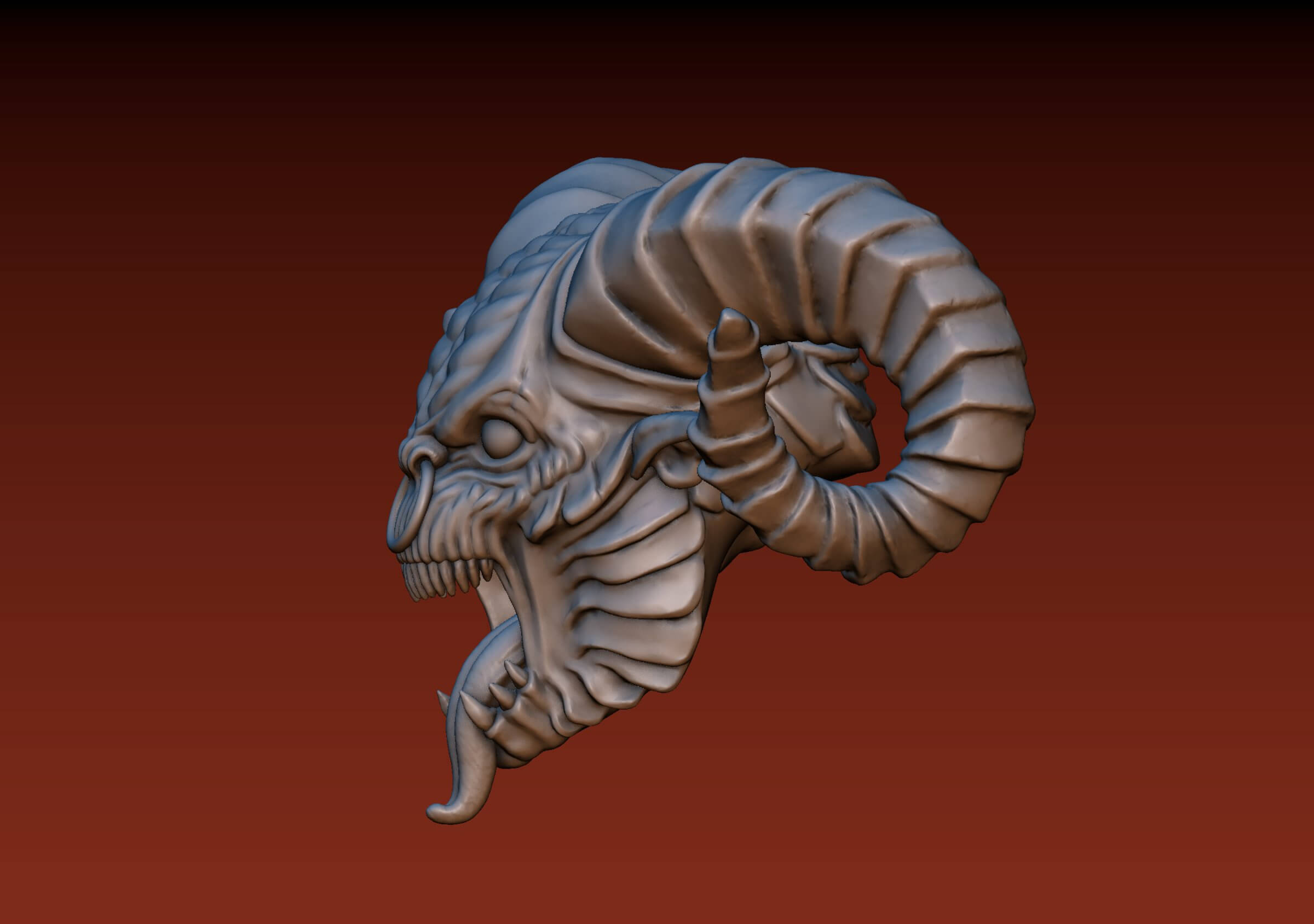 Demon Head - 3D Model by alexkovalev