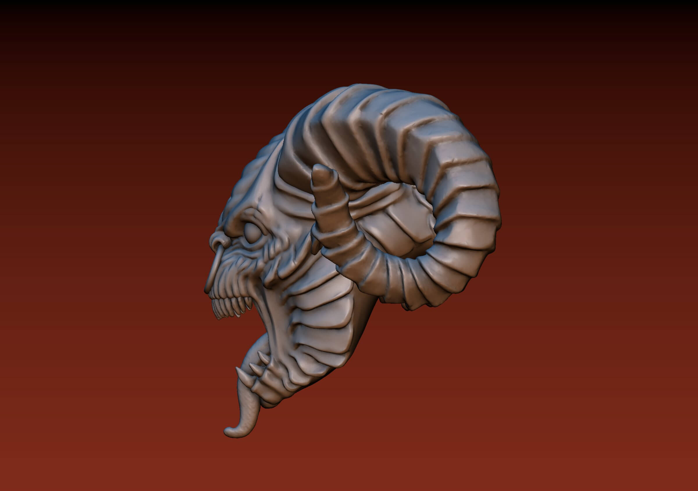 Demon Head - 3D Model by alexkovalev