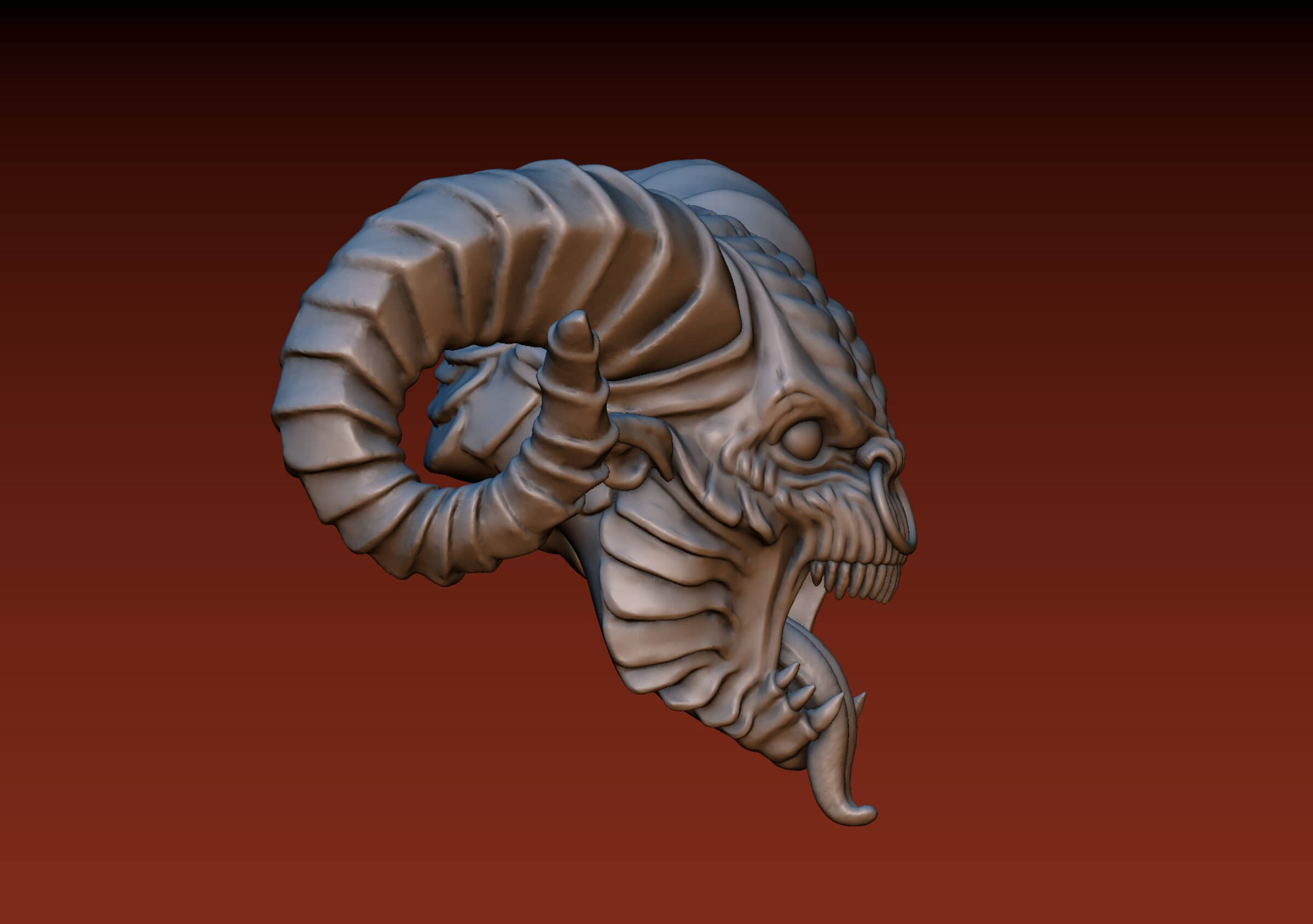 Demon Head - 3D Model by alexkovalev