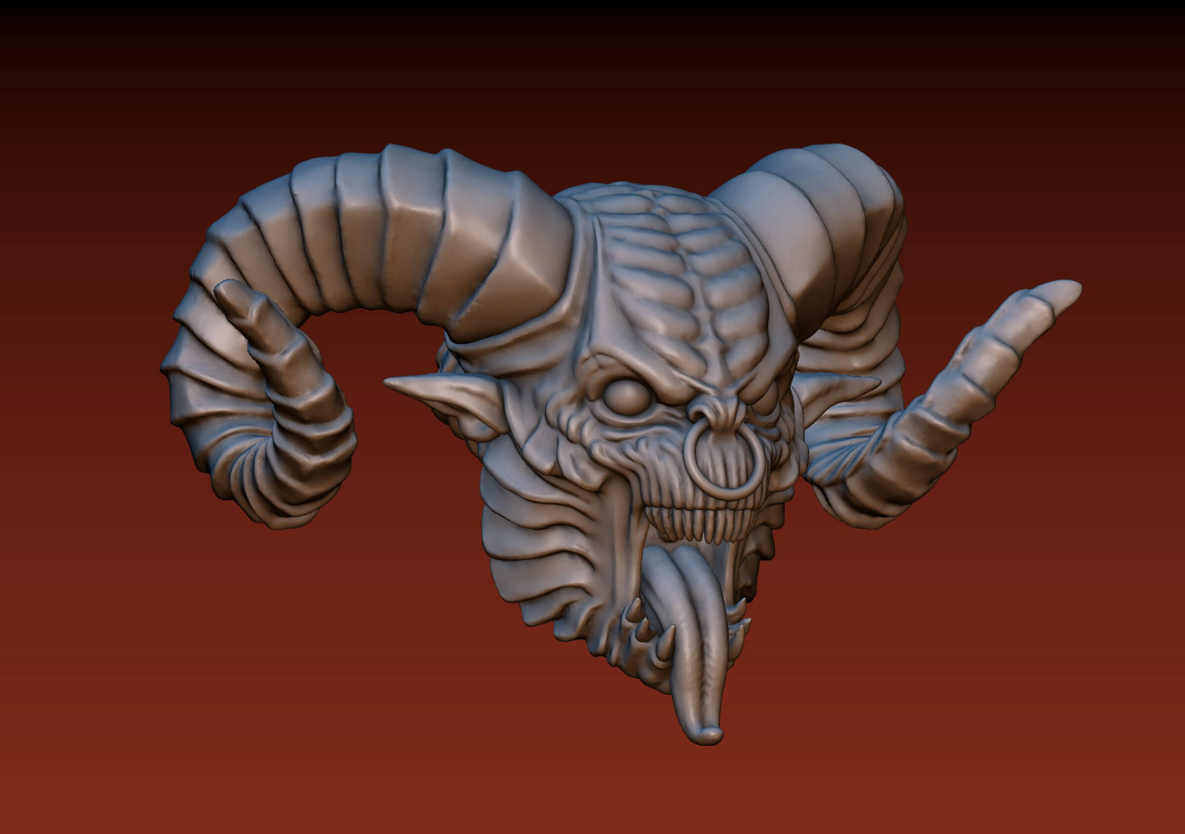 Demon Head - 3D Model by alexkovalev