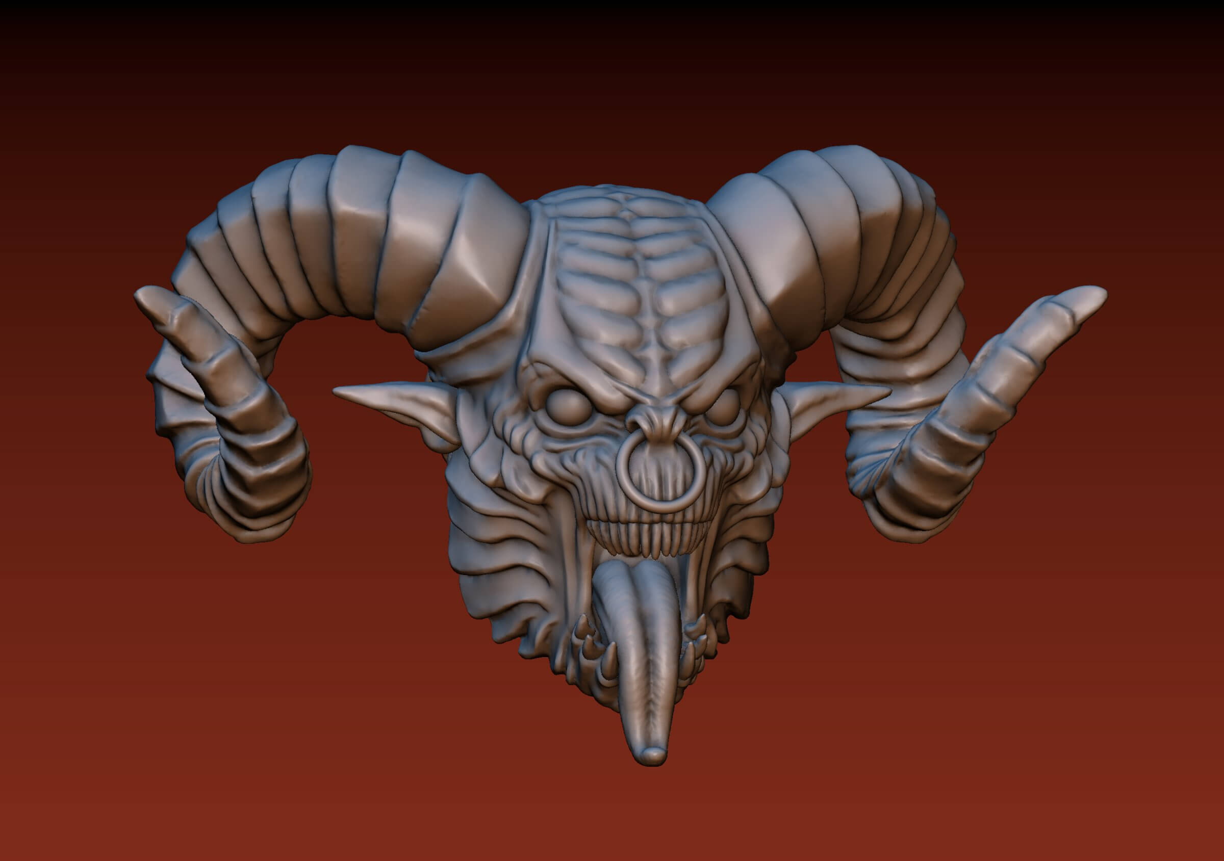 Demon Head - 3D Model by alexkovalev