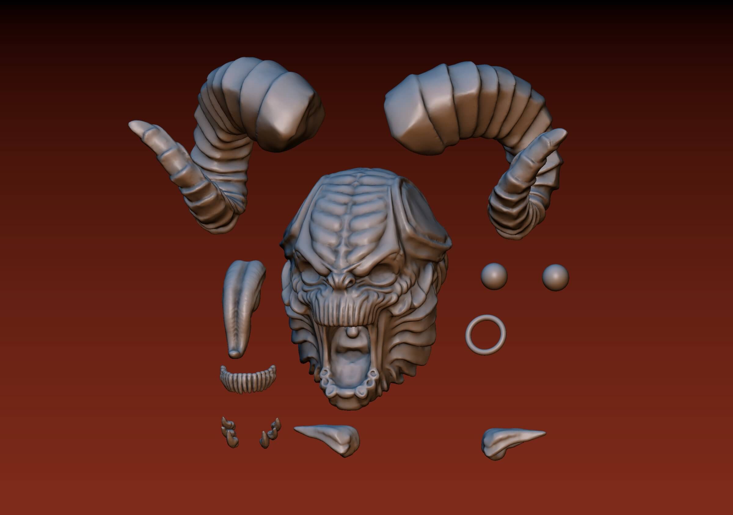 Demon Head - 3D Model by alexkovalev