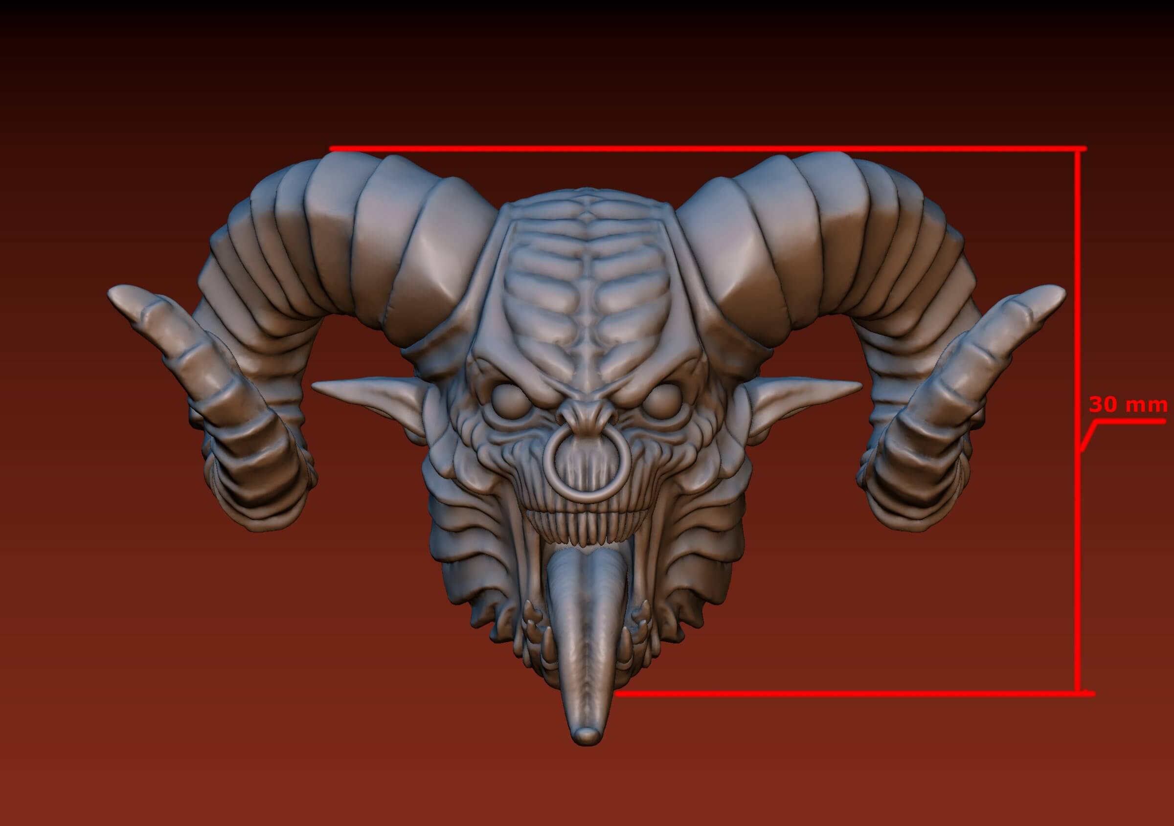 Demon Head - 3D Model by alexkovalev