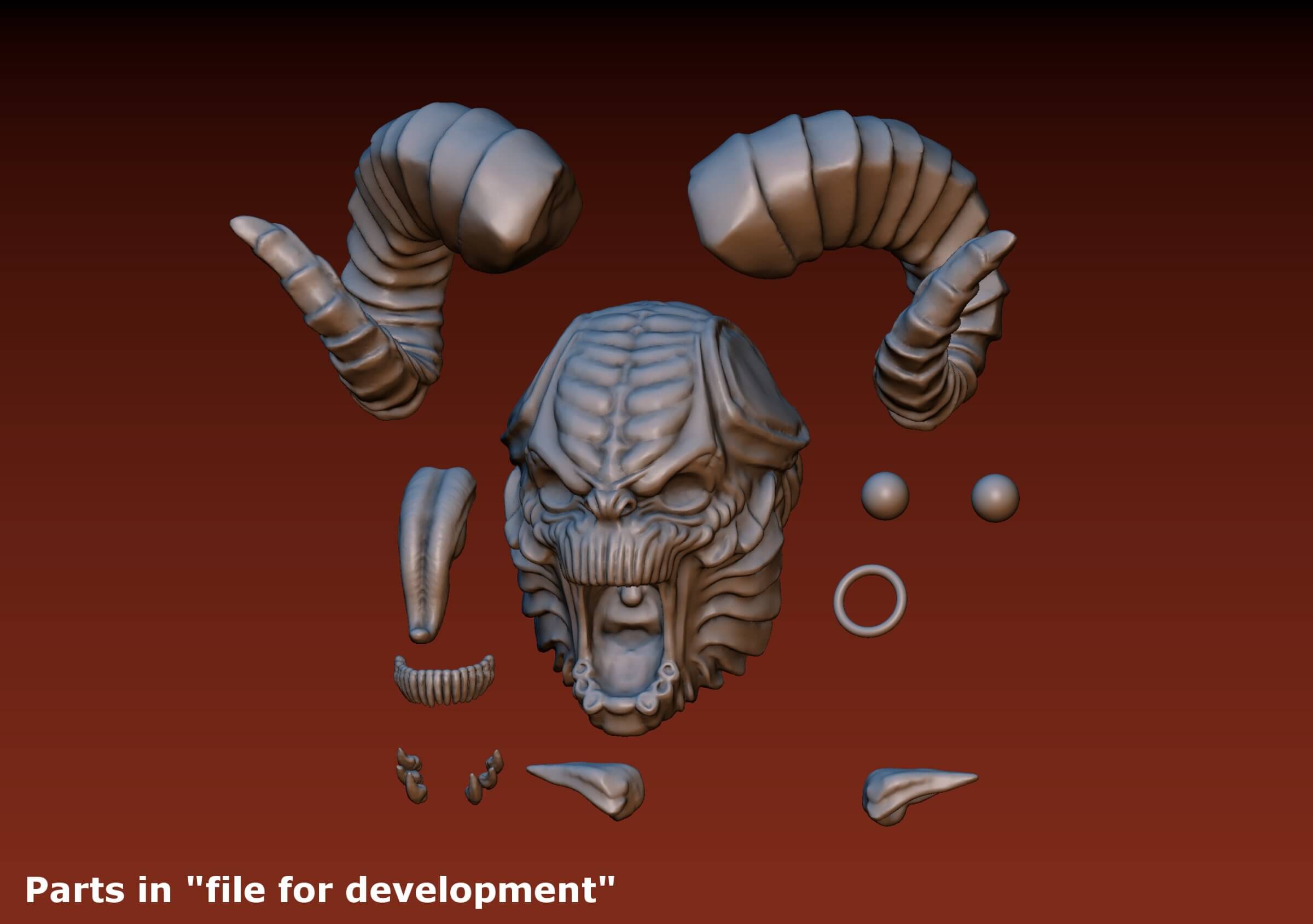 Demon Head - 3D Model by alexkovalev