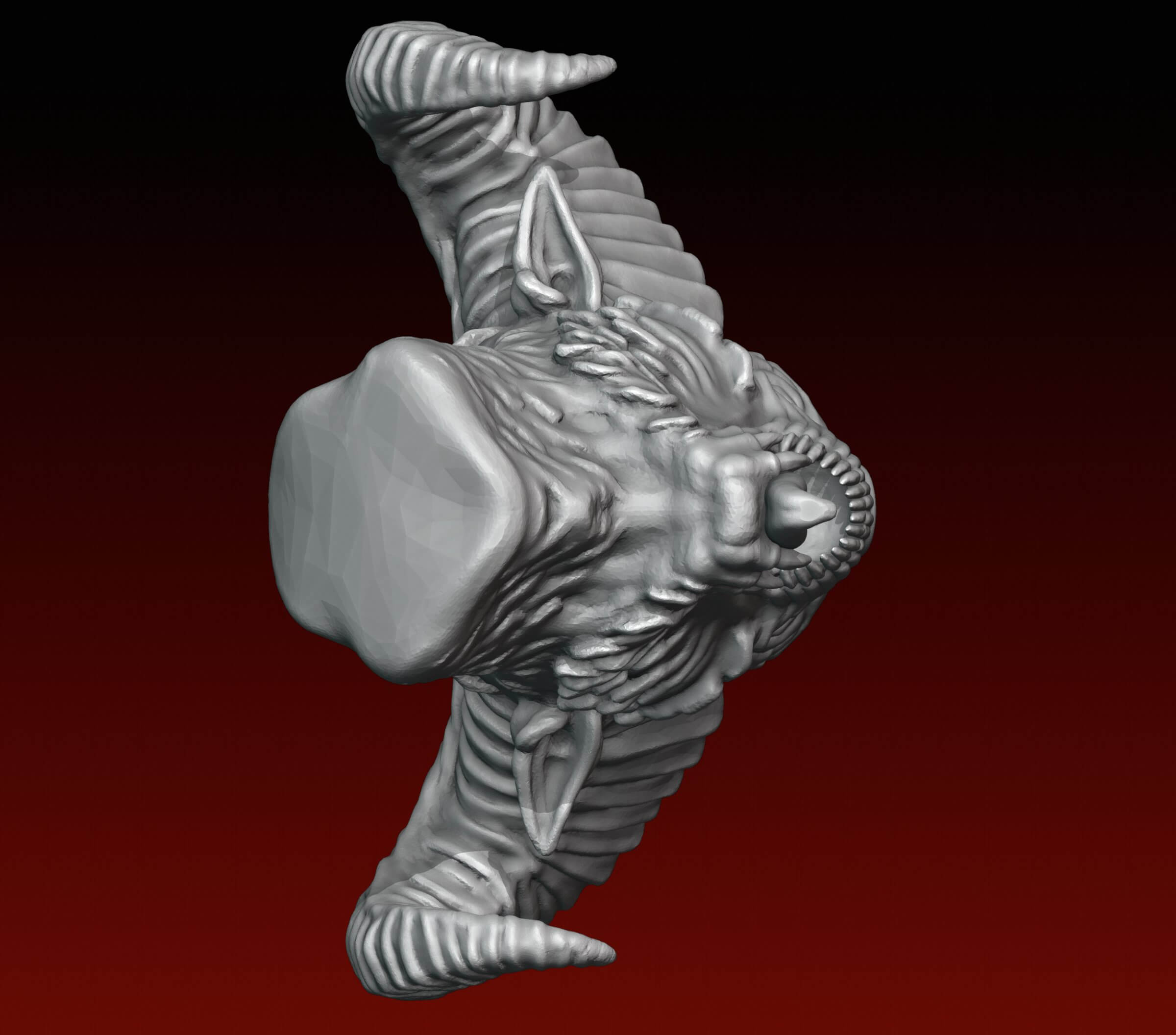 Demon Head - 3D Model by alexkovalev