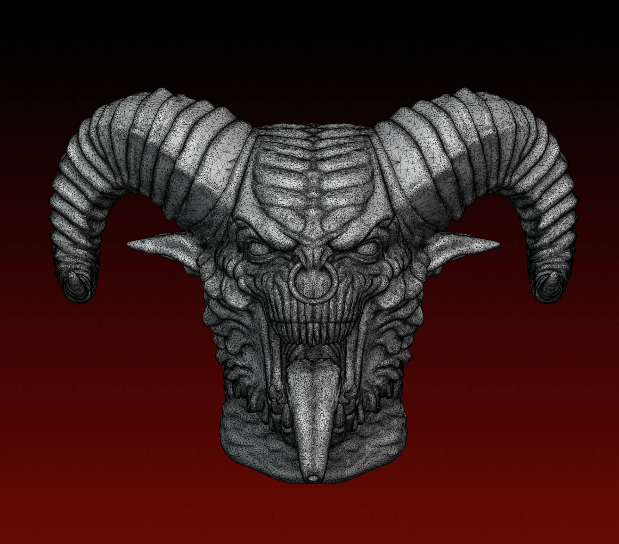 Demon Head - 3D Model by alexkovalev