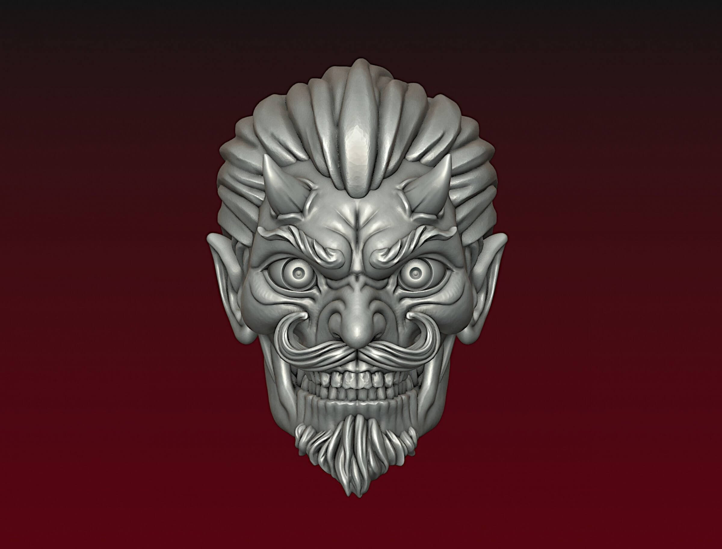 Devil Head Demon Head - Print Ready 3D Model by alexkovalev