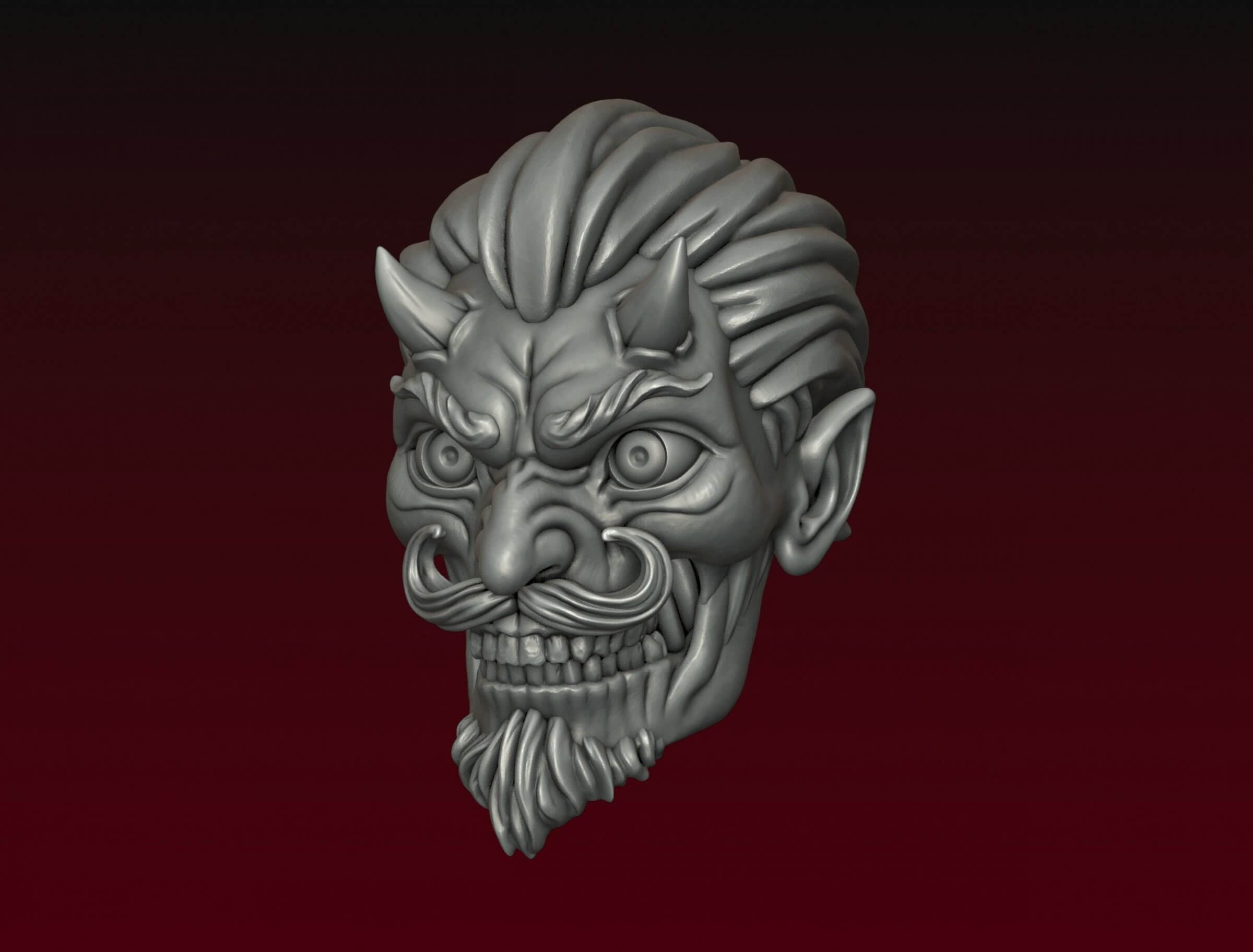 Devil Head Demon Head - 3D Model by alexkovalev