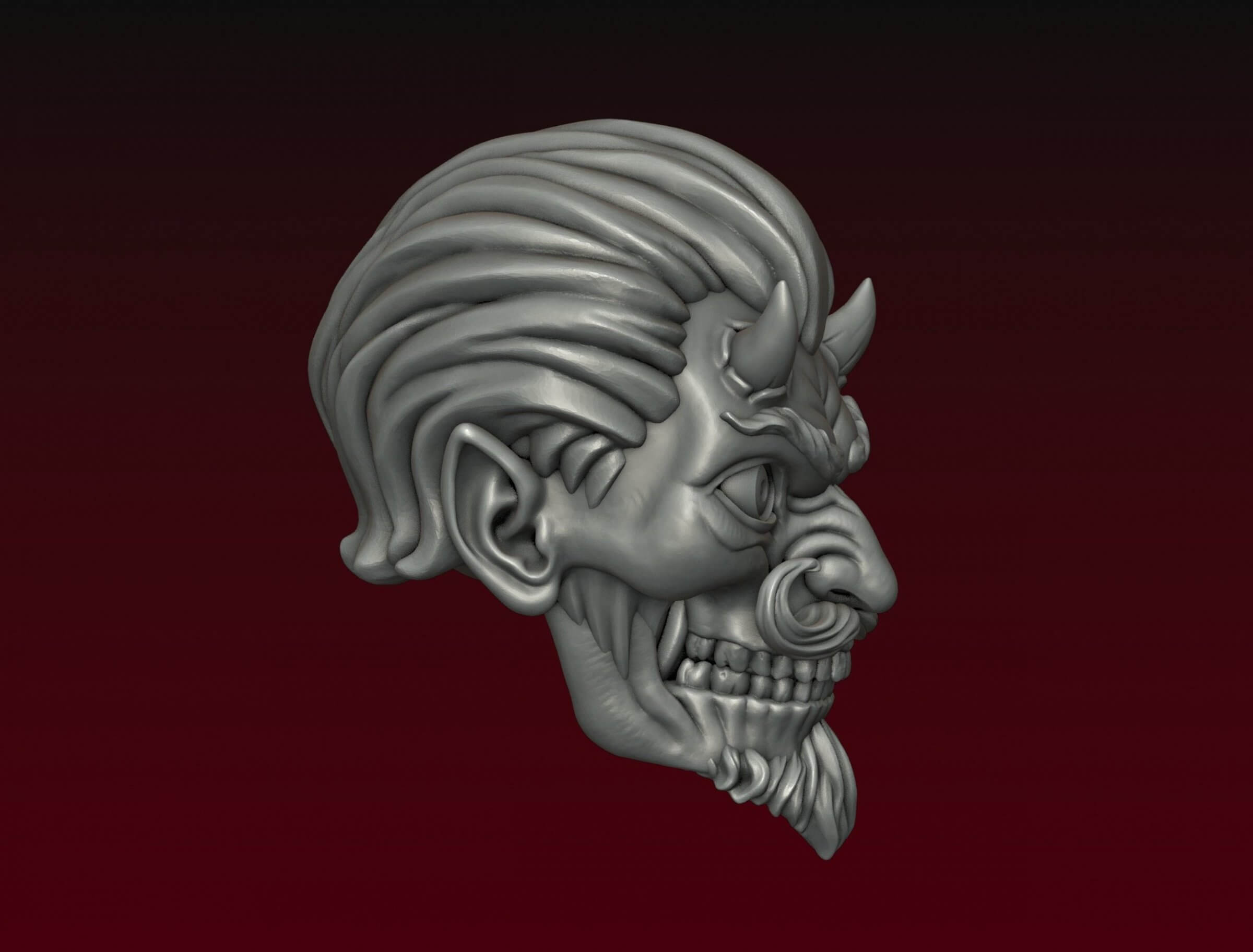 Devil Head Demon Head - 3D Model by alexkovalev