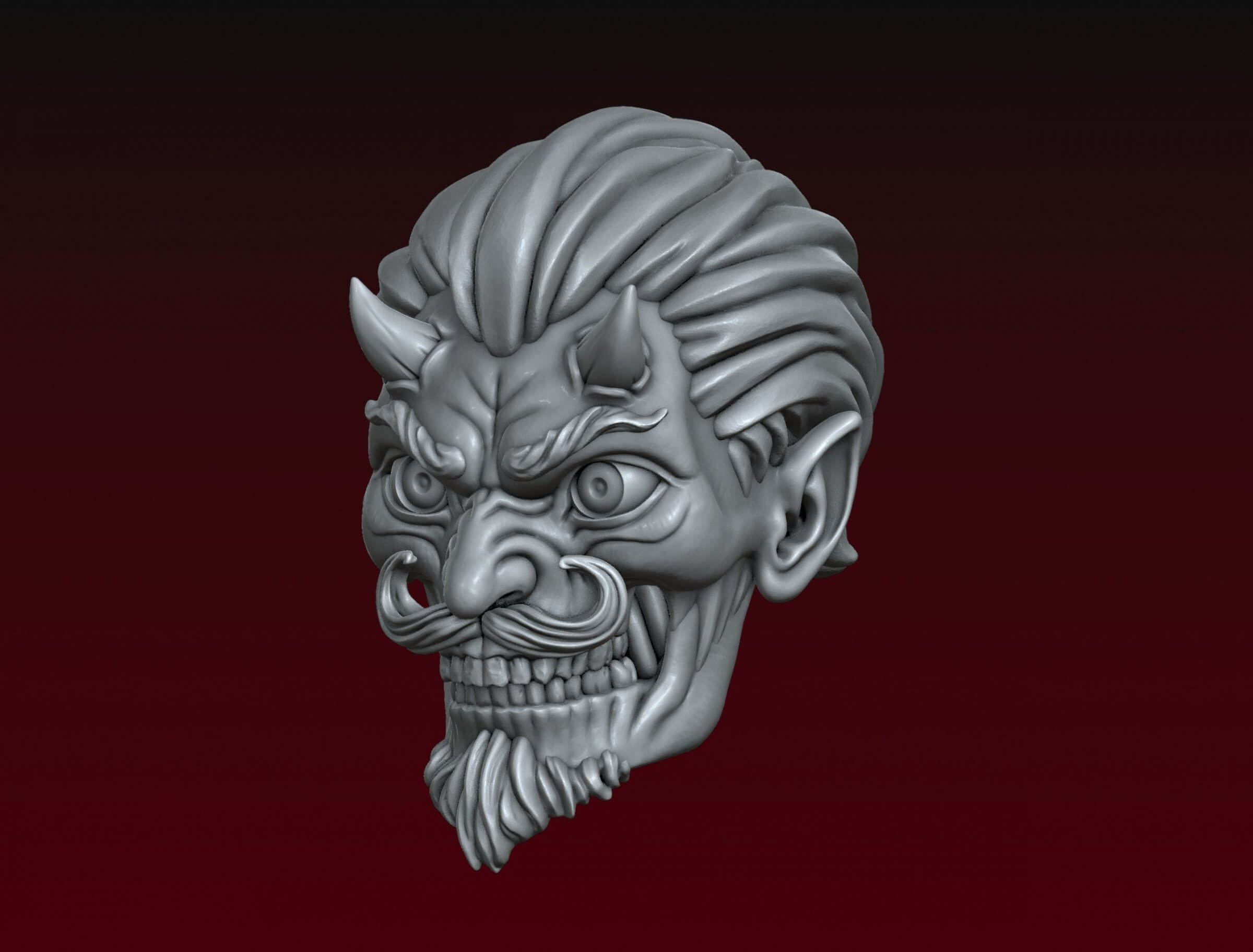 Devil Head Demon Head - 3D Model by alexkovalev