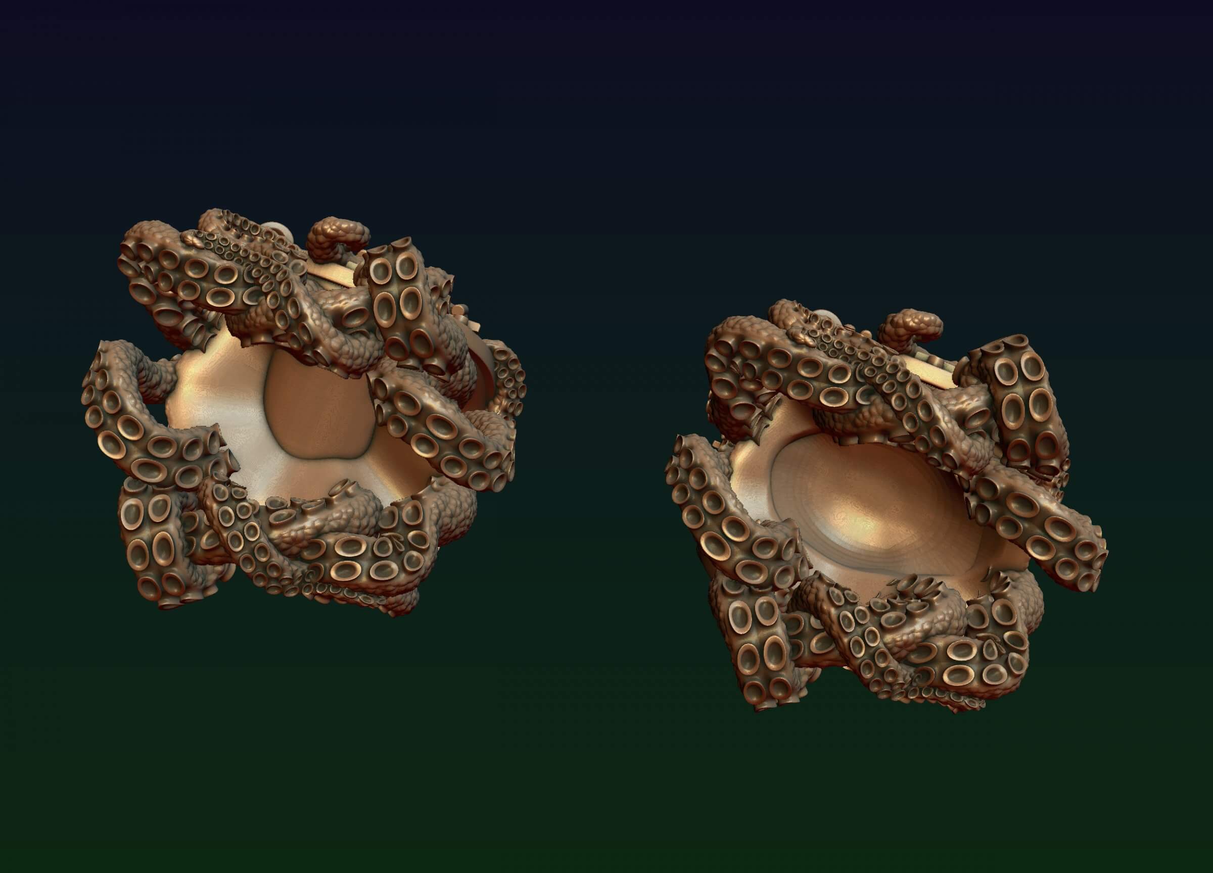 Diving Helmet with Octopus - 3D Model by alexkovalev