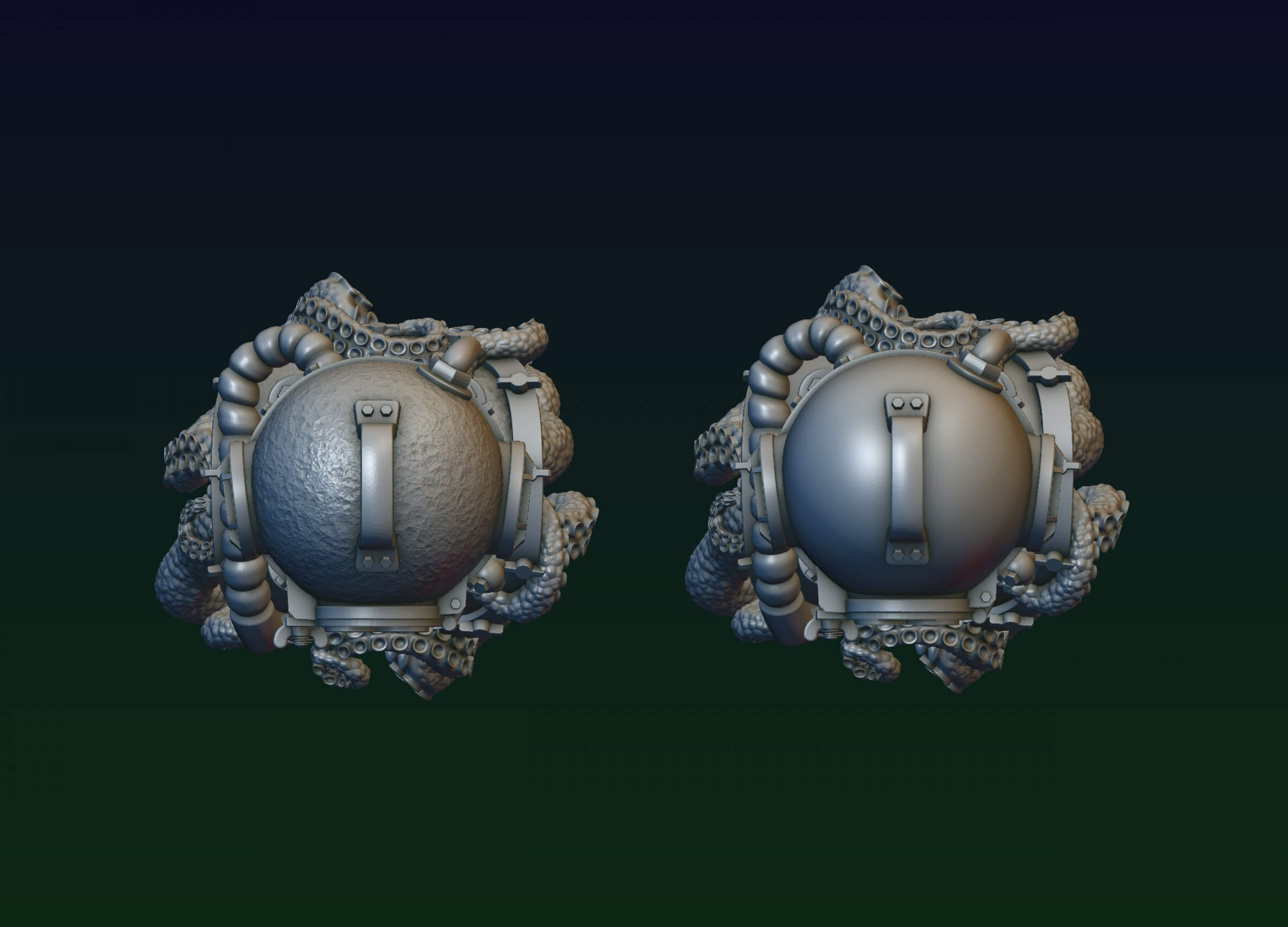 Diving Helmet with Octopus - 3D Model by alexkovalev