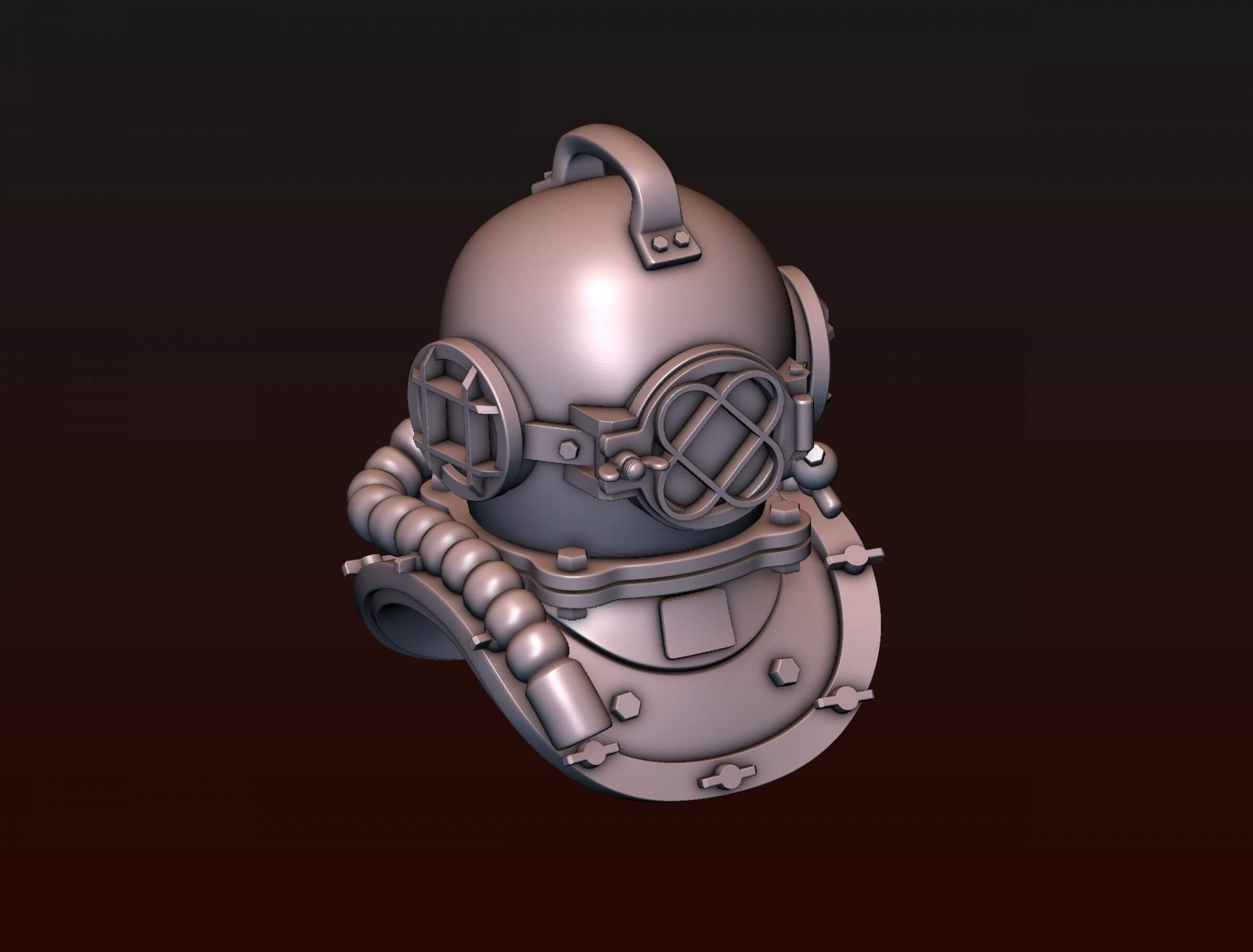 Diving Helmet - 3D Model by alexkovalev