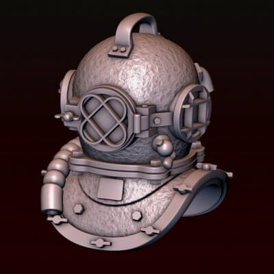 Diving Helmet - 3D Model by alexkovalev