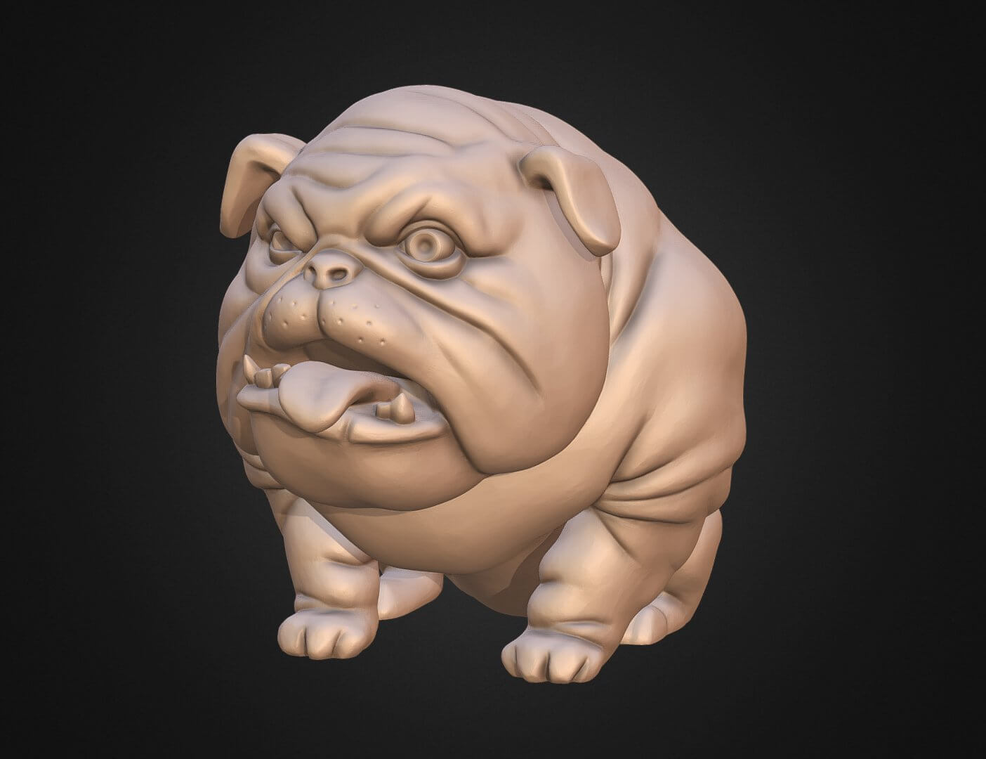 Dog Pitbull Bulldog Stylized - 3D Model by alexkovalev